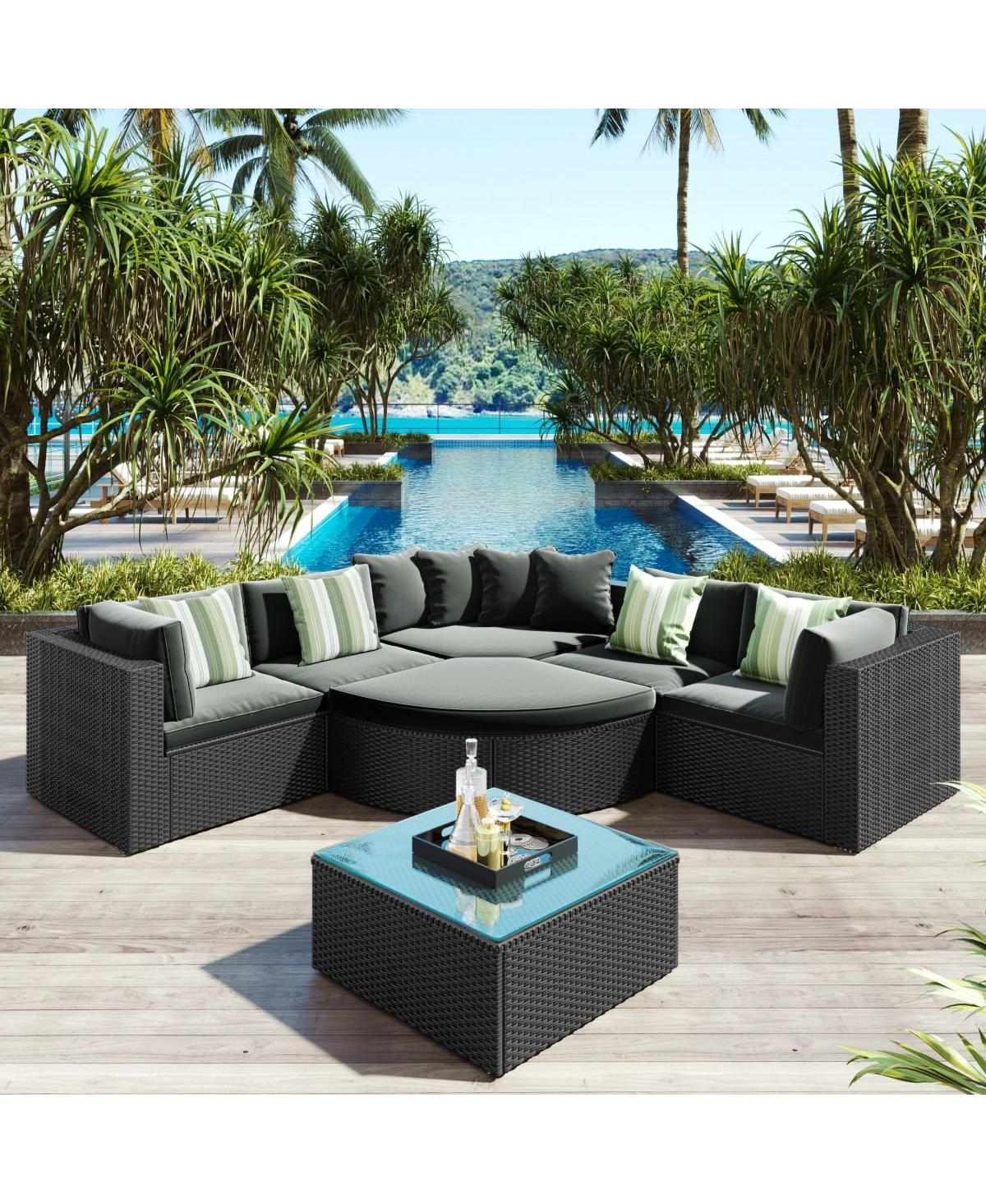 Click here for Asagikoiai 7-Piece Outdoor Wicker Patio Sectional... prices