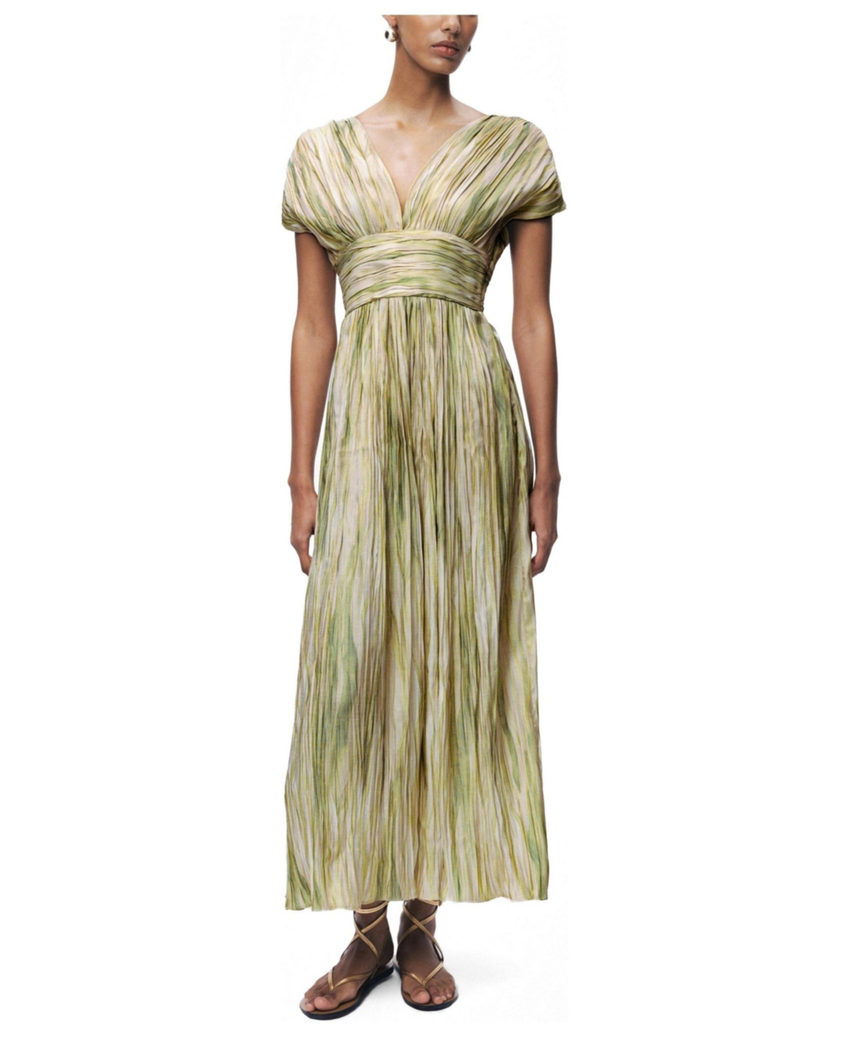Click here for Nocturne Womens Printed V-Neck Midi Dress - Multi-... prices