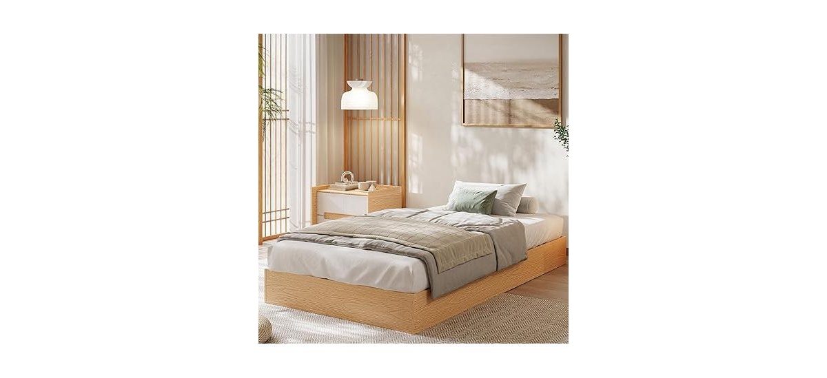 Click here for gaomon Solid Wood Platform Bed Floor Standing Slat... prices