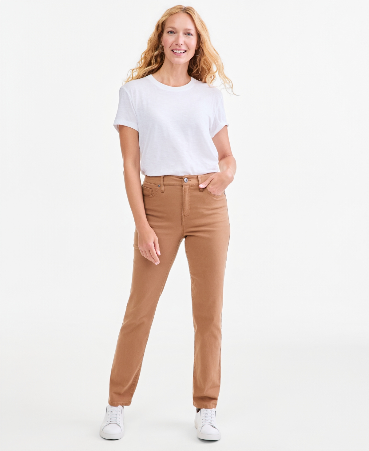 Click here for Style & Co Womens Straight-Leg High Rise Twill Pan... prices