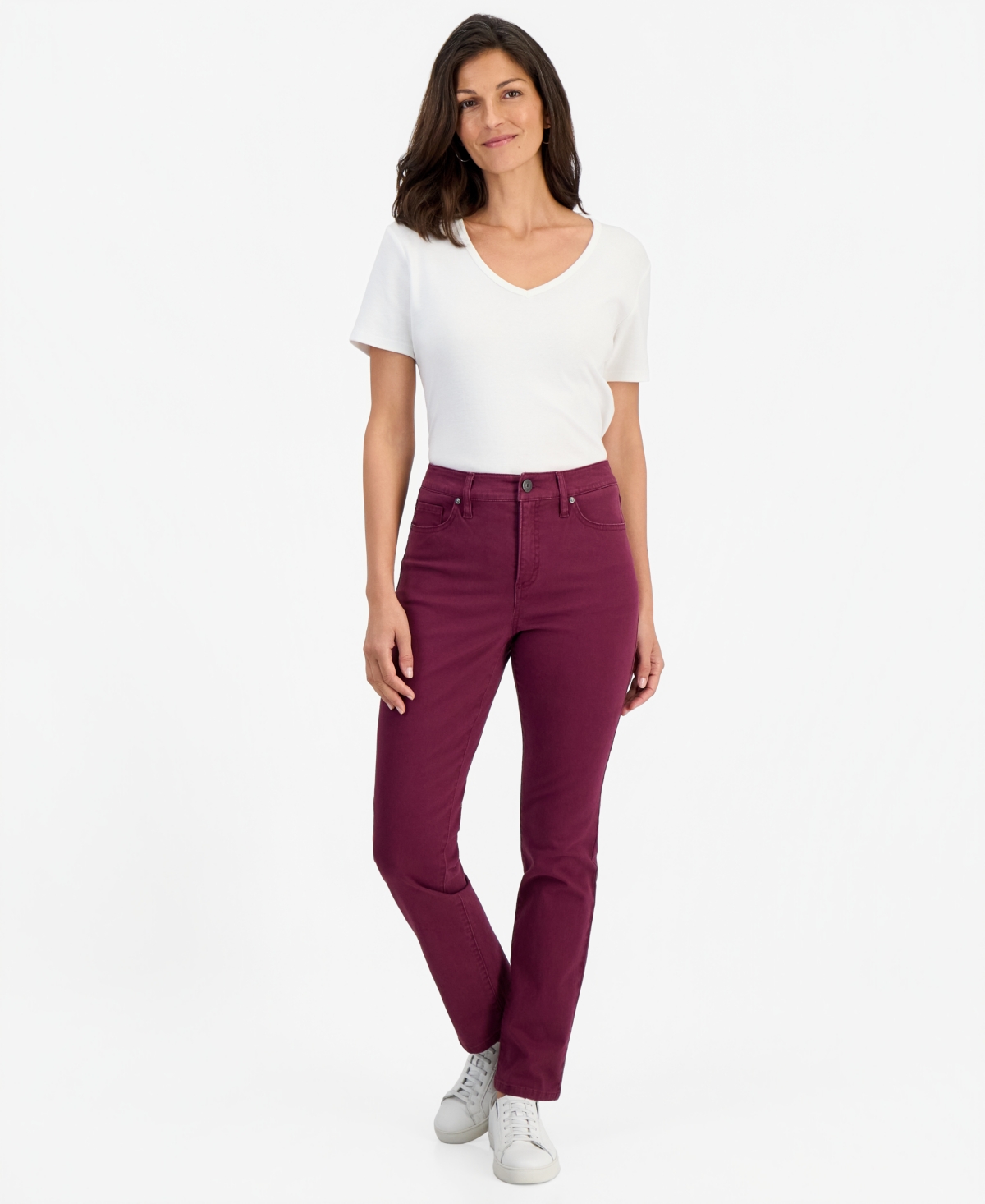Click here for Style & Co Womens Straight-Leg High Rise Twill Pan... prices