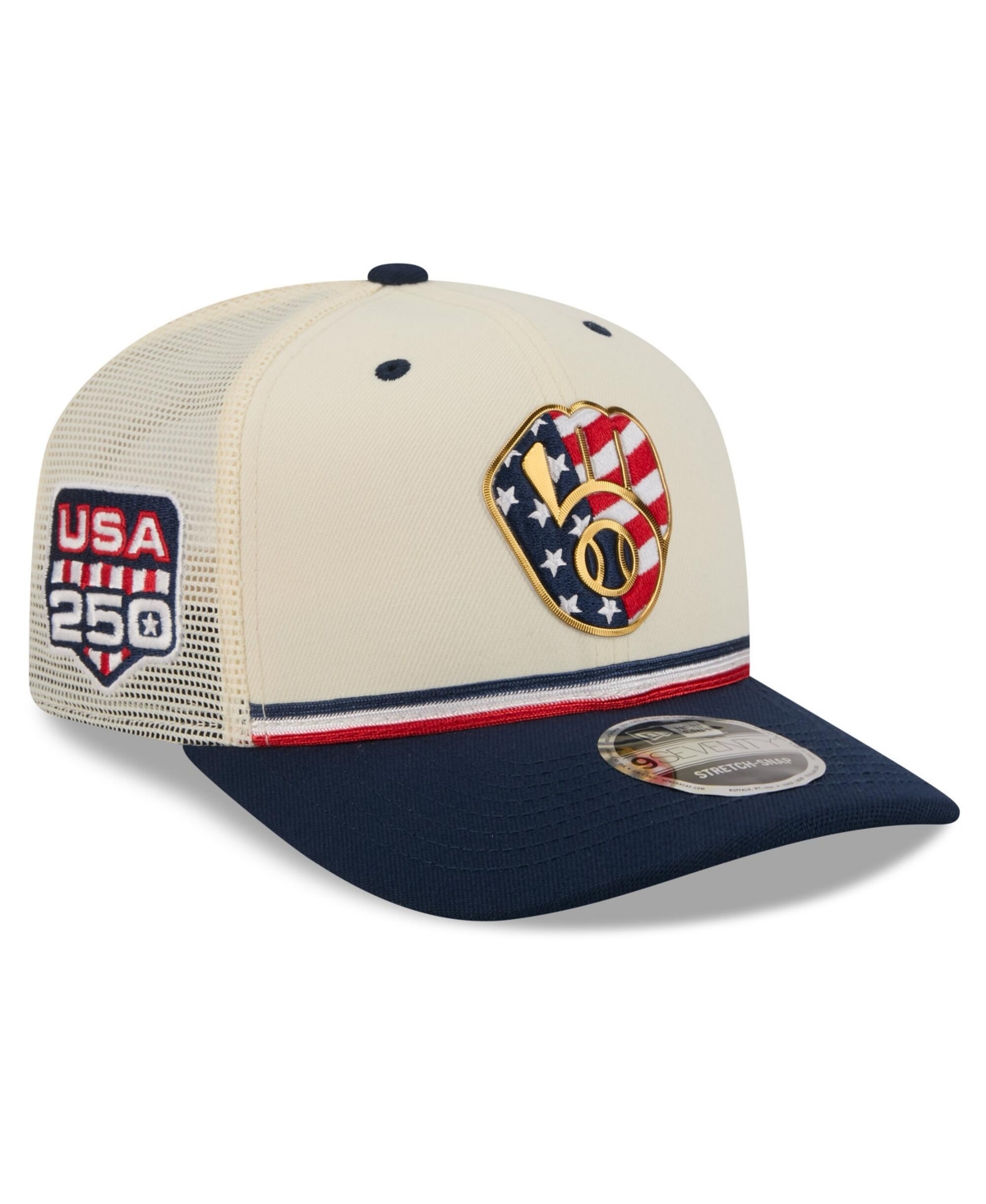 Click here for New Era Mens N/A Cream/Navy Milwaukee Brewers Usa... prices
