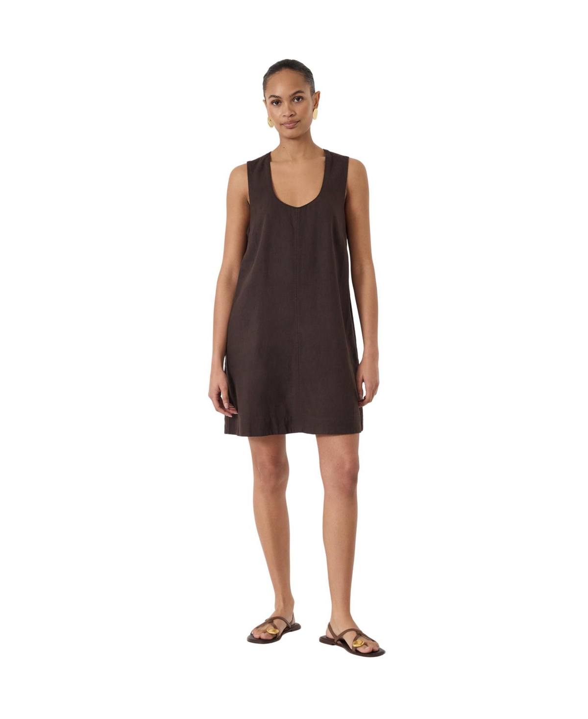 Click here for Hush Womens Scoop Neck Mini Dress - Dark brown prices