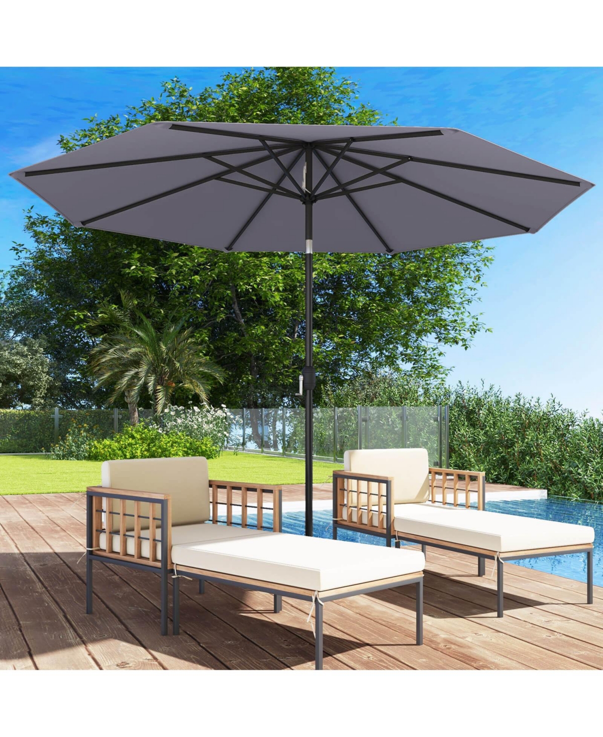 Click here for Costway Outdoor Heavy Duty Market Umbrella with Ti... prices