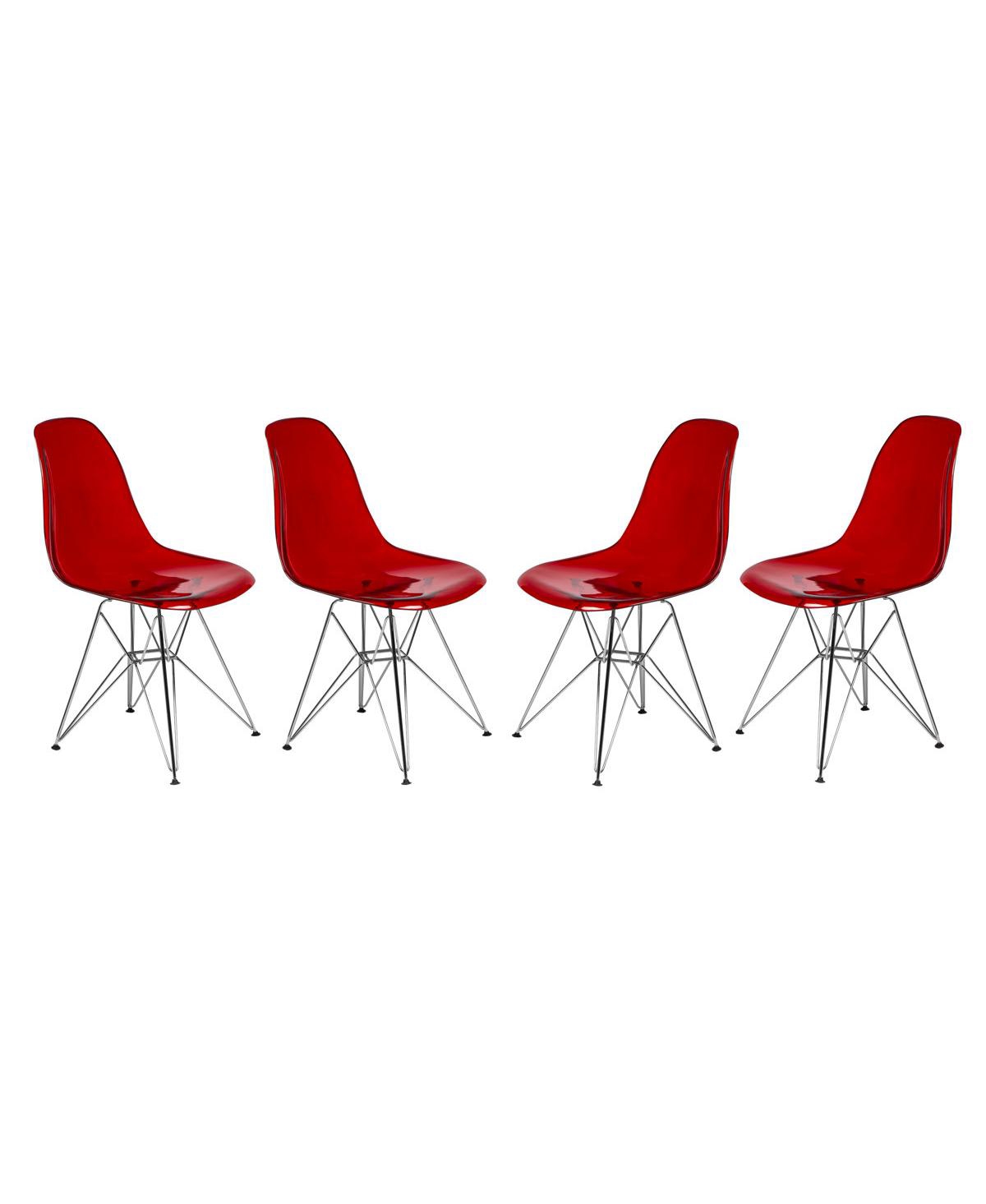 Click here for LeisureMod Cresco Acrylic Dining Chair Set of 4 Ch... prices