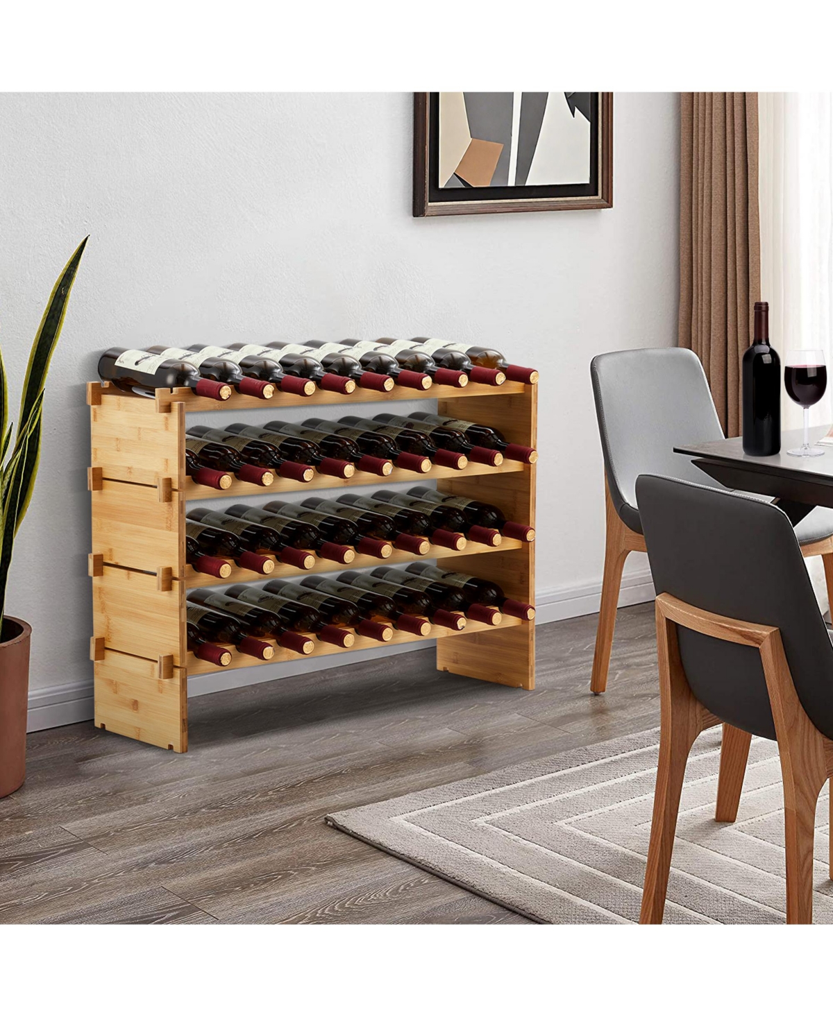 Click here for homfan 33W Material Wine Rack with 4-Tier Shelves... prices