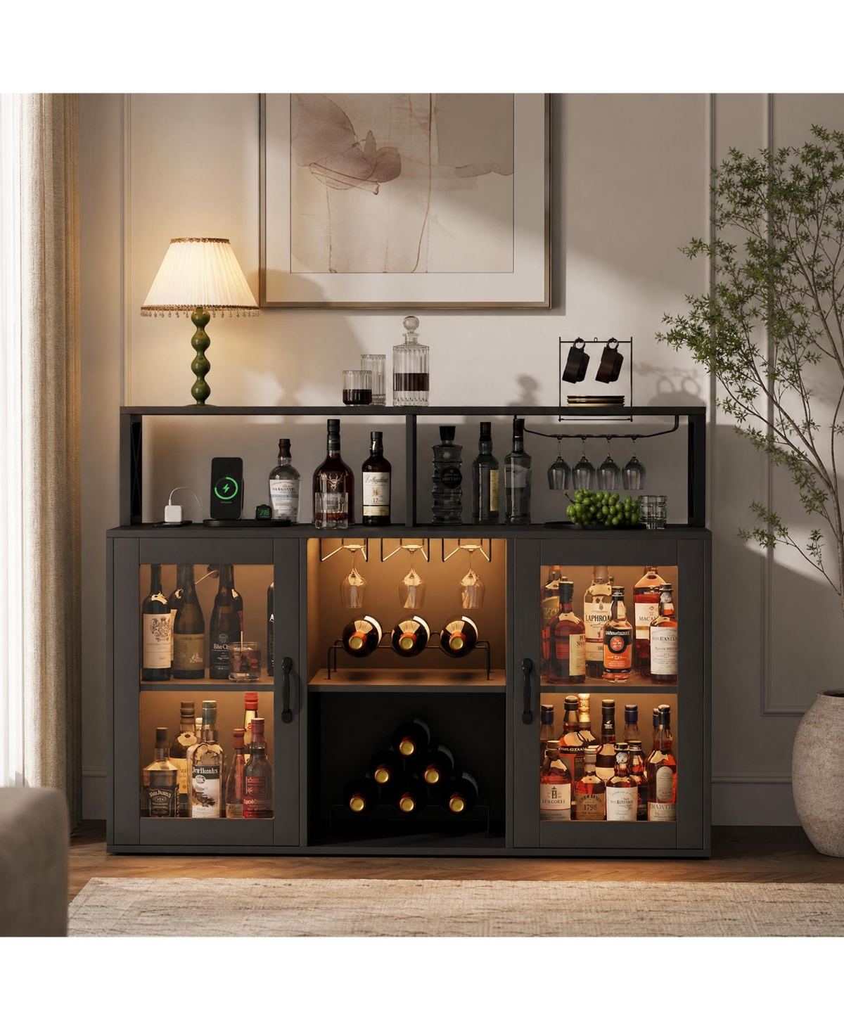 Click here for homfan Led Wine Cabinet with Glass Display  Freest... prices