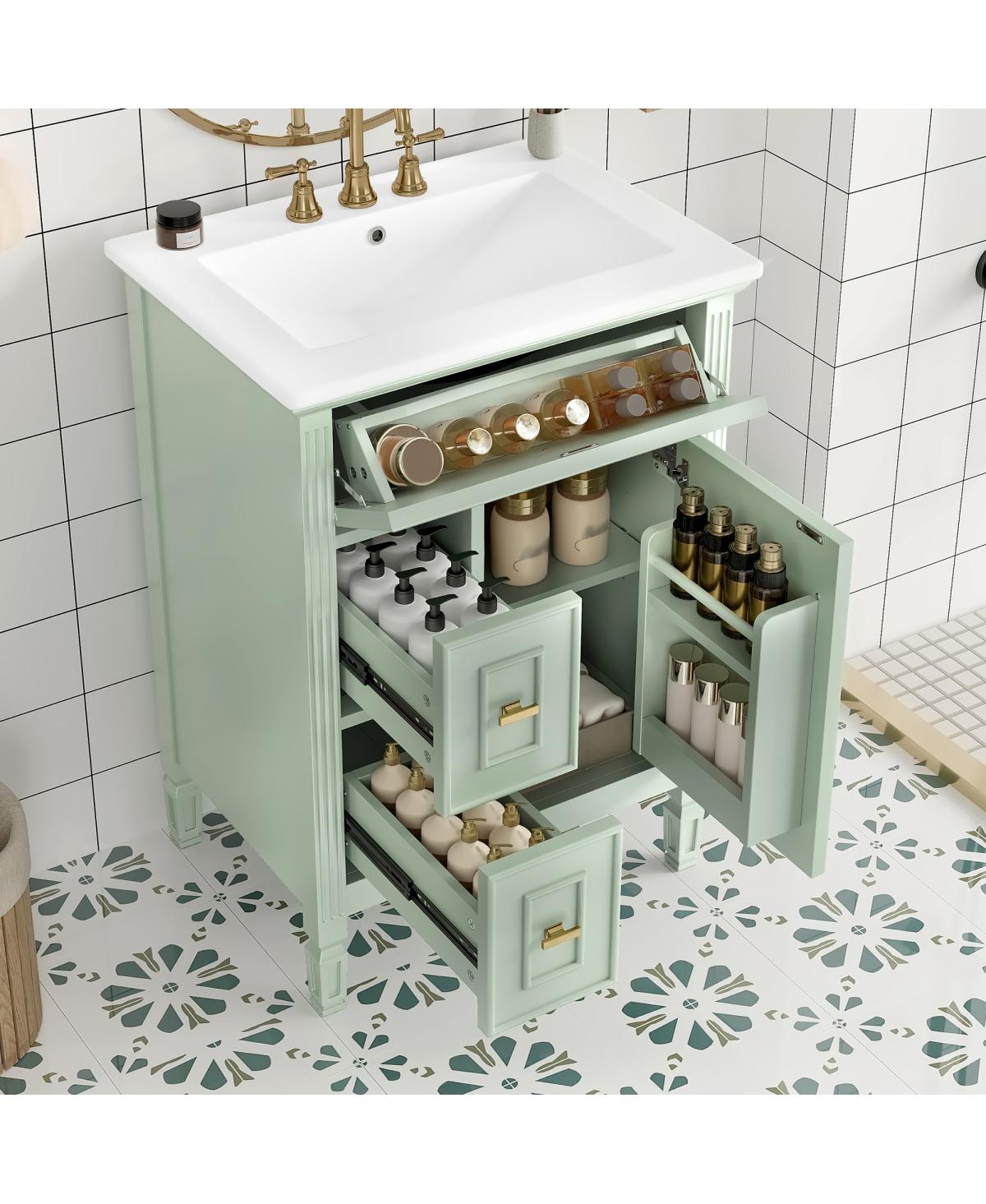Click here for Sillysis 24 Inch Modern Bathroom Vanity with Ceram... prices