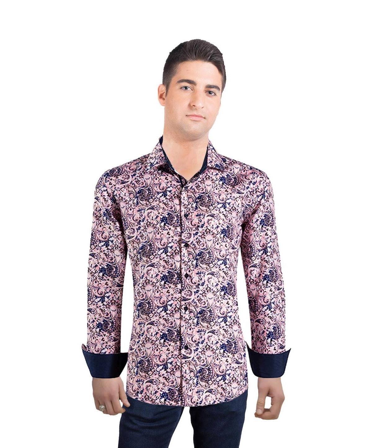 Click here for Elie Balleh Mens Slim Fit Stylish Paisley Print Sh... prices