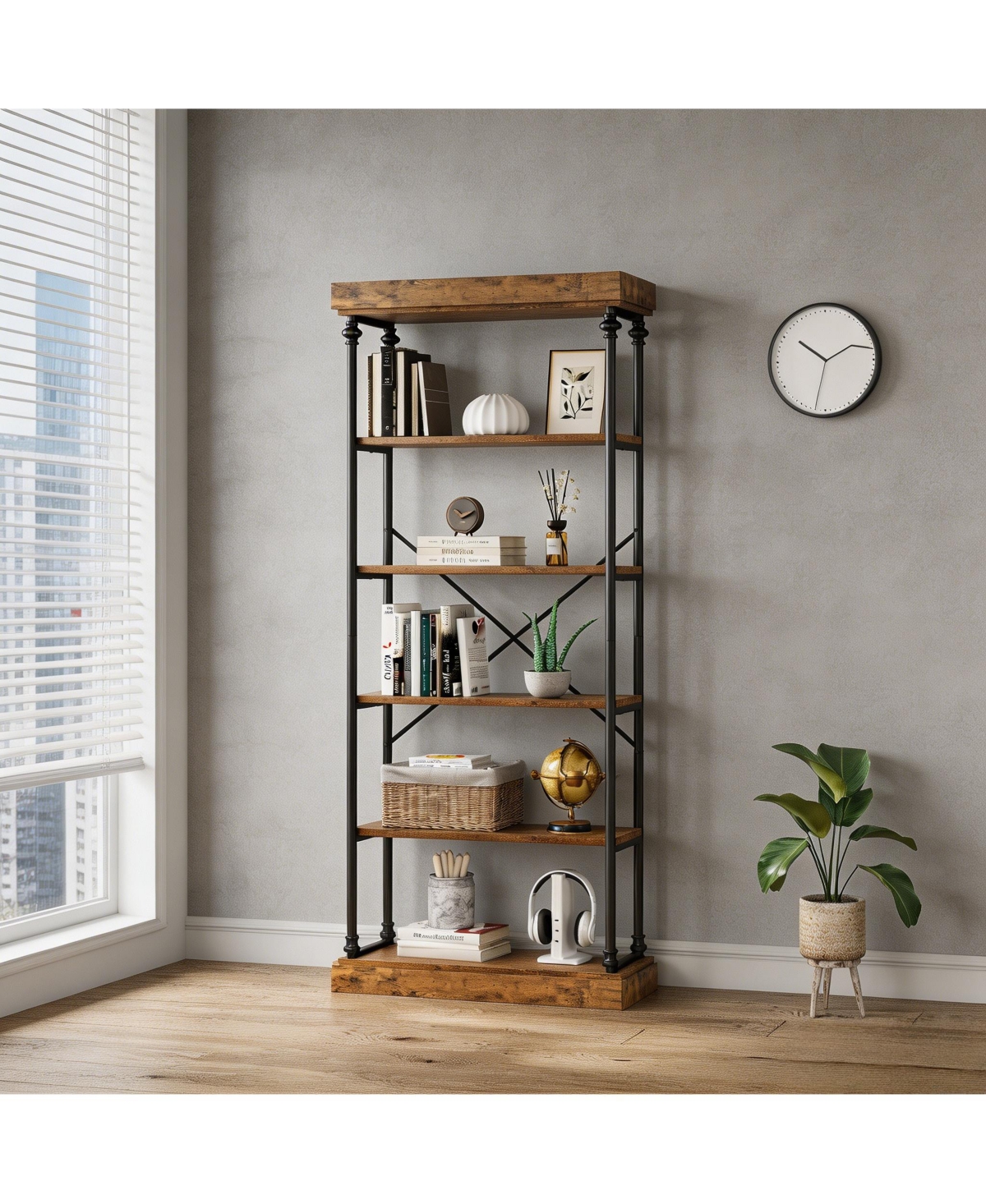 Click here for homfan Vintage Roman Column Bookshelf  6-Tier Mdf... prices