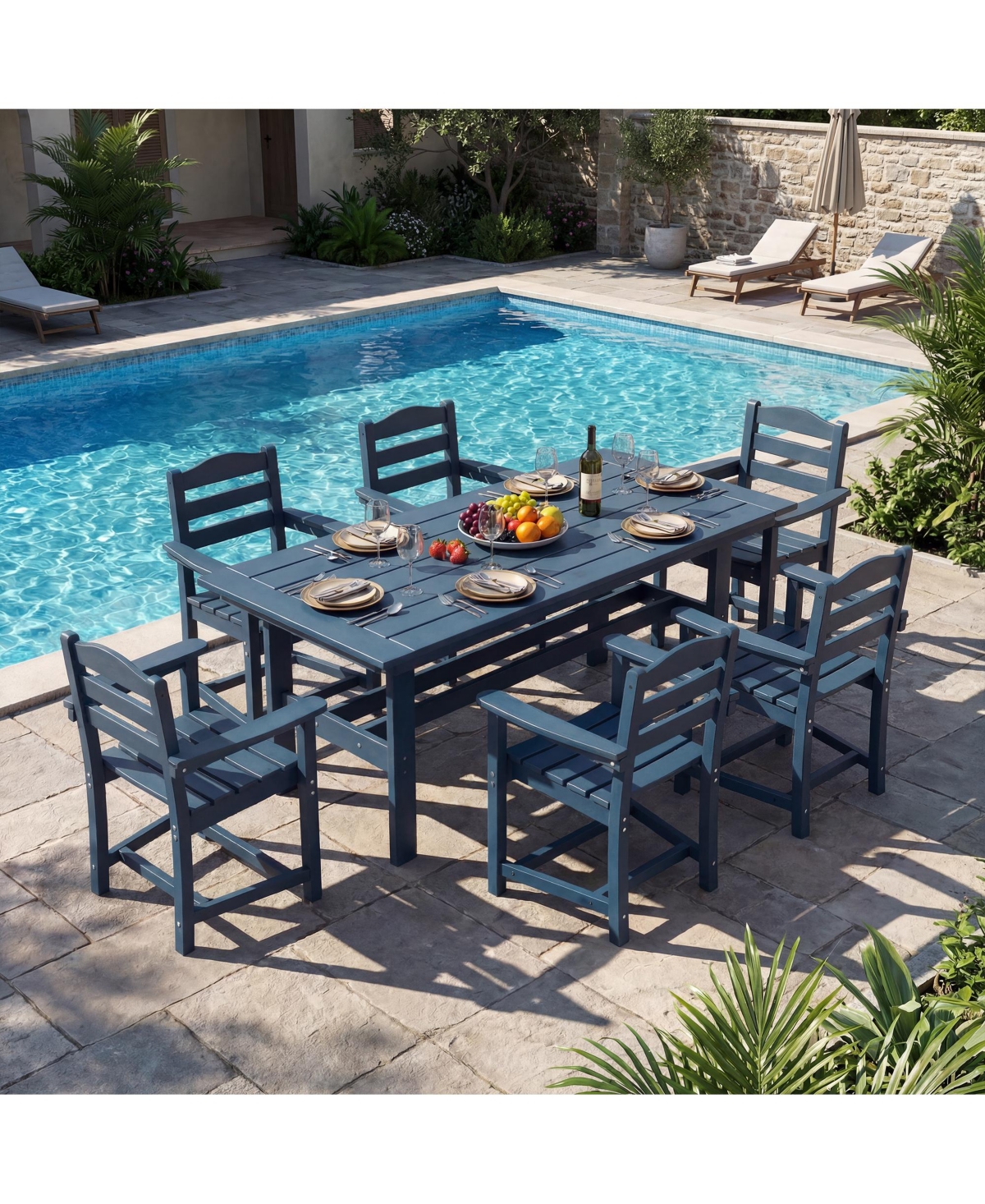 Click here for Homsee 71-Inch Hdpe Dining Set with 6 Arm Chairs -... prices