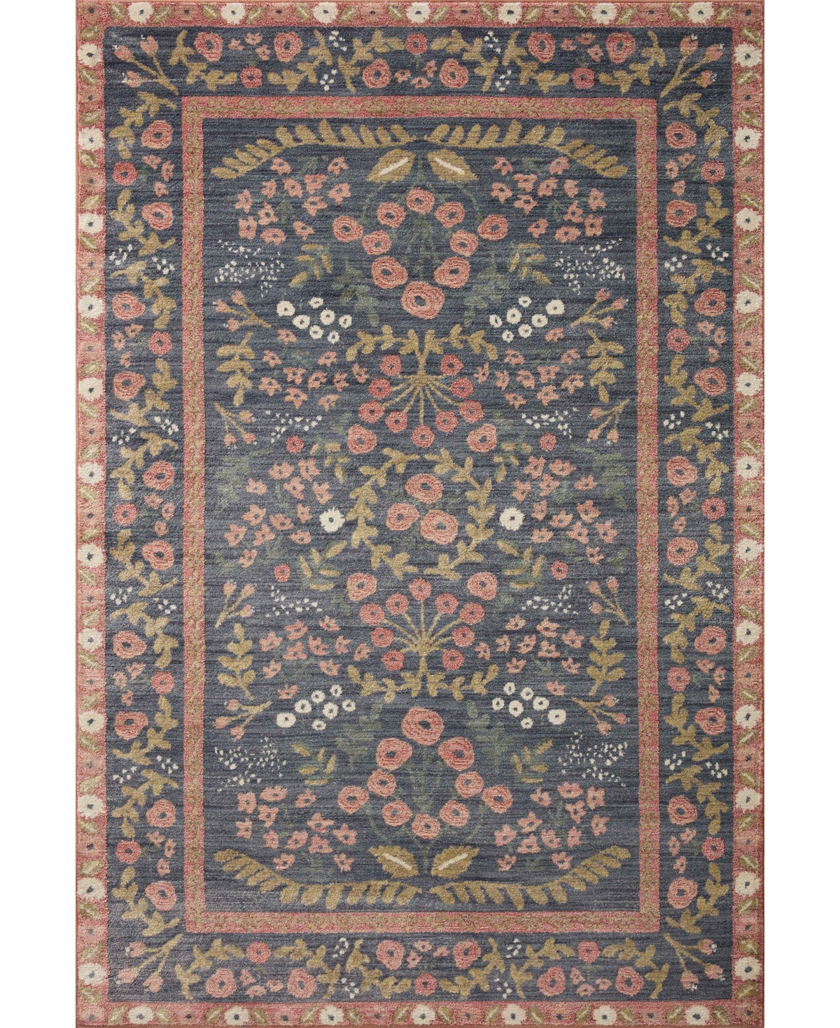 Click here for Rifle Paper Co Fiore Fio-01 27 x 4 Area Rug - Navy... prices