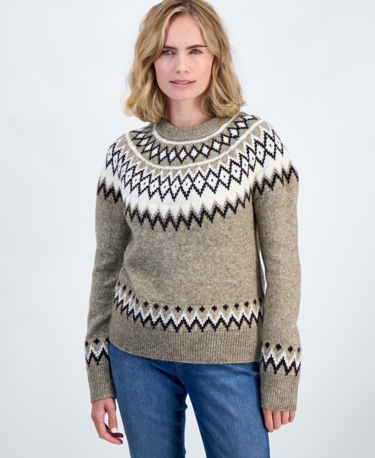 Click here for Style & Co Petite Fair Isle Crewneck Sweater  Macy... prices