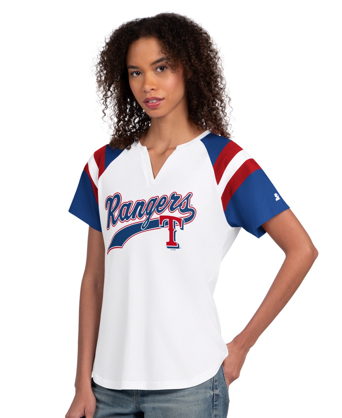 Click here for Starter Womens White Texas Rangers Game On Notch N... prices