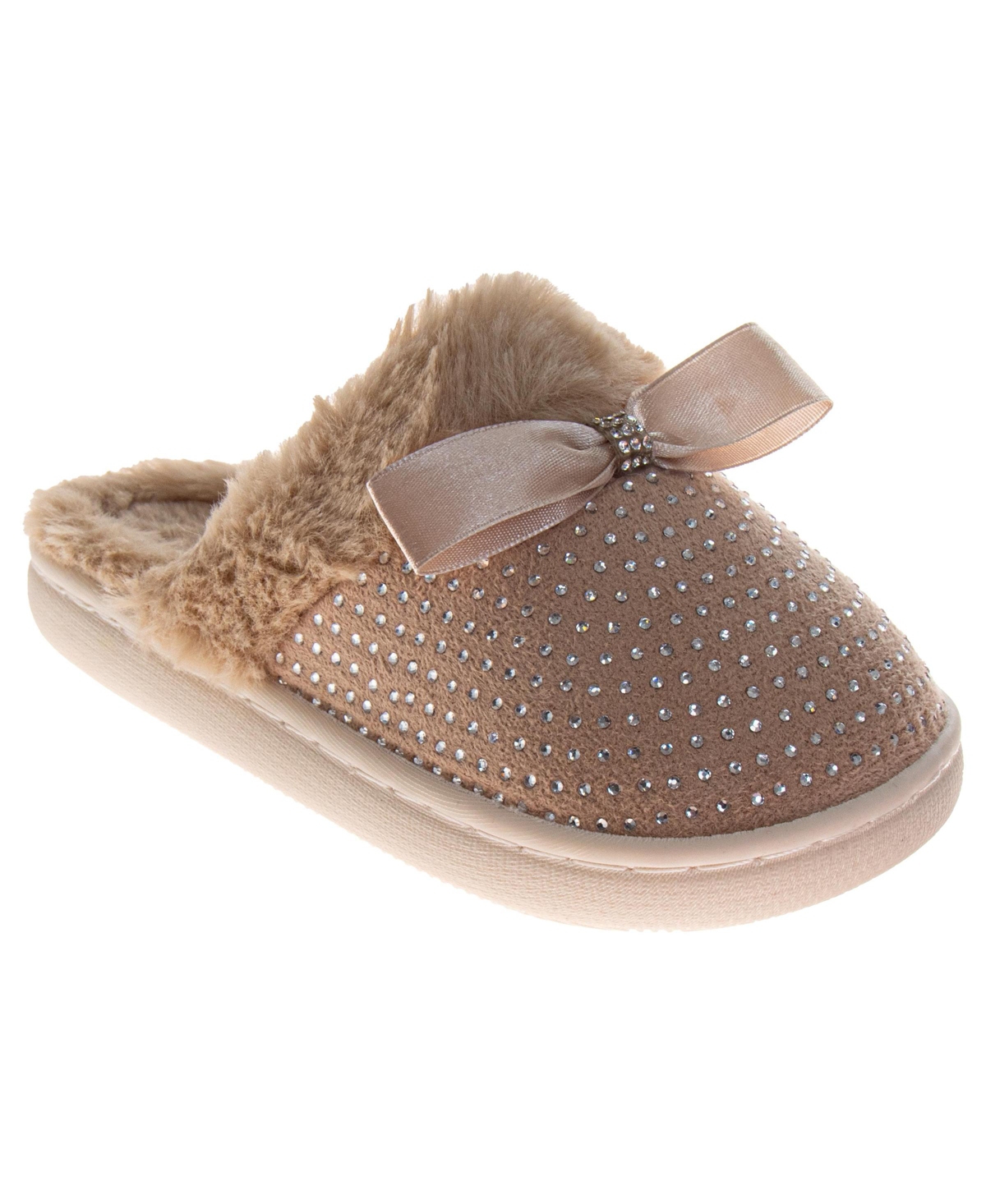 Click here for Badgley Mischka Womens Rhinestone Slippers - Beige prices