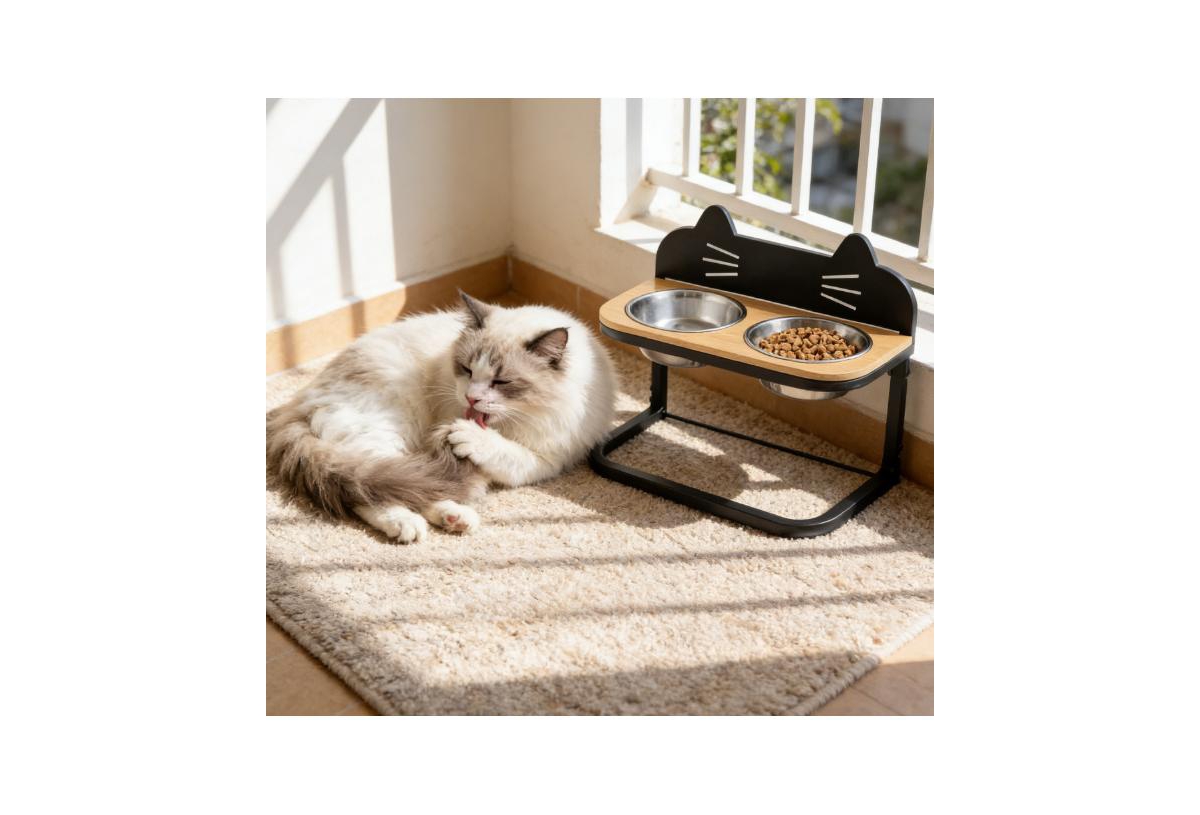 Click here for Zeus & Ruta Elevated Cat Feeder with 2 Stainless S... prices