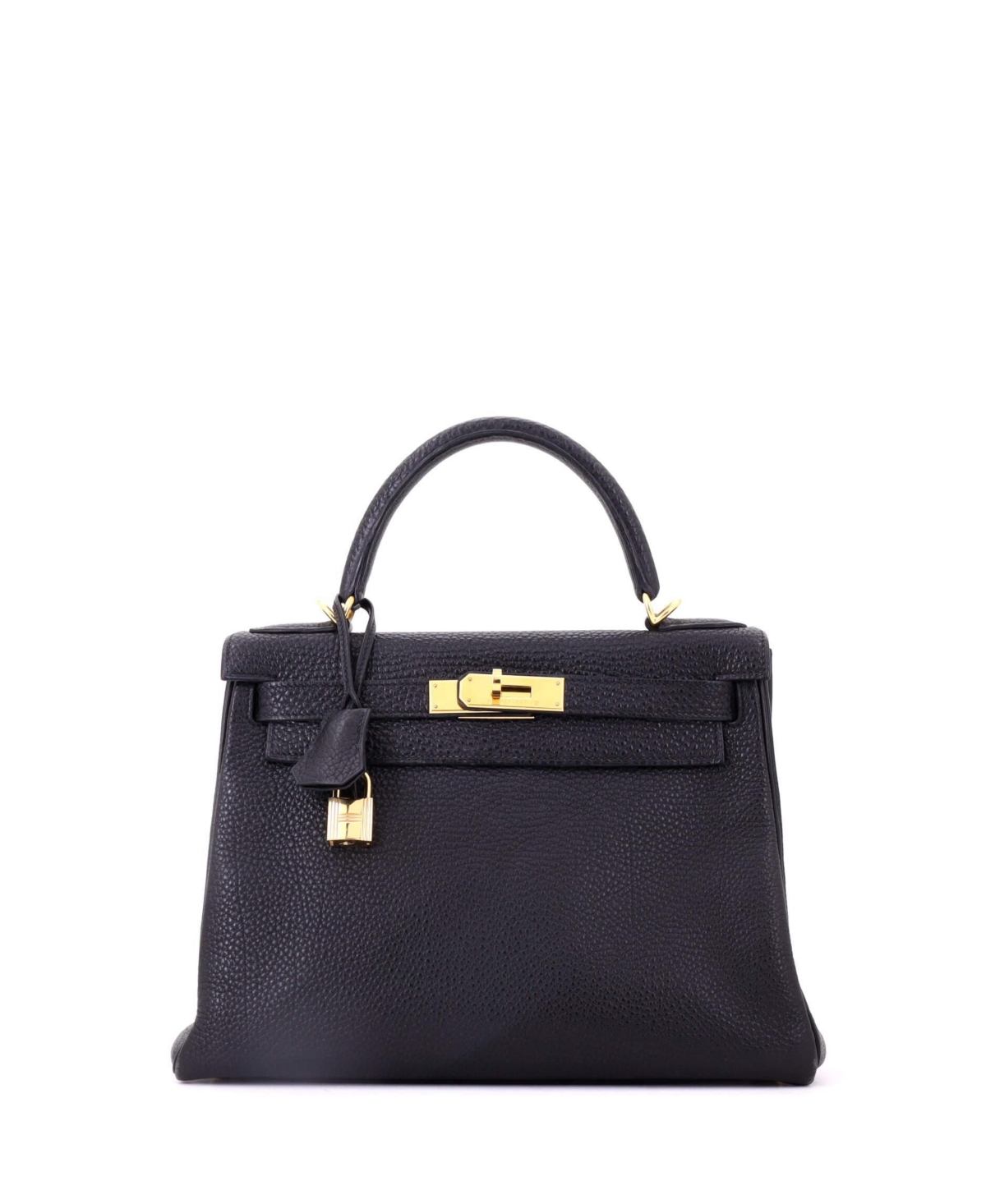 Click here for Pre-Owned HERMES Kelly 28 Handbag Black Togo with... prices