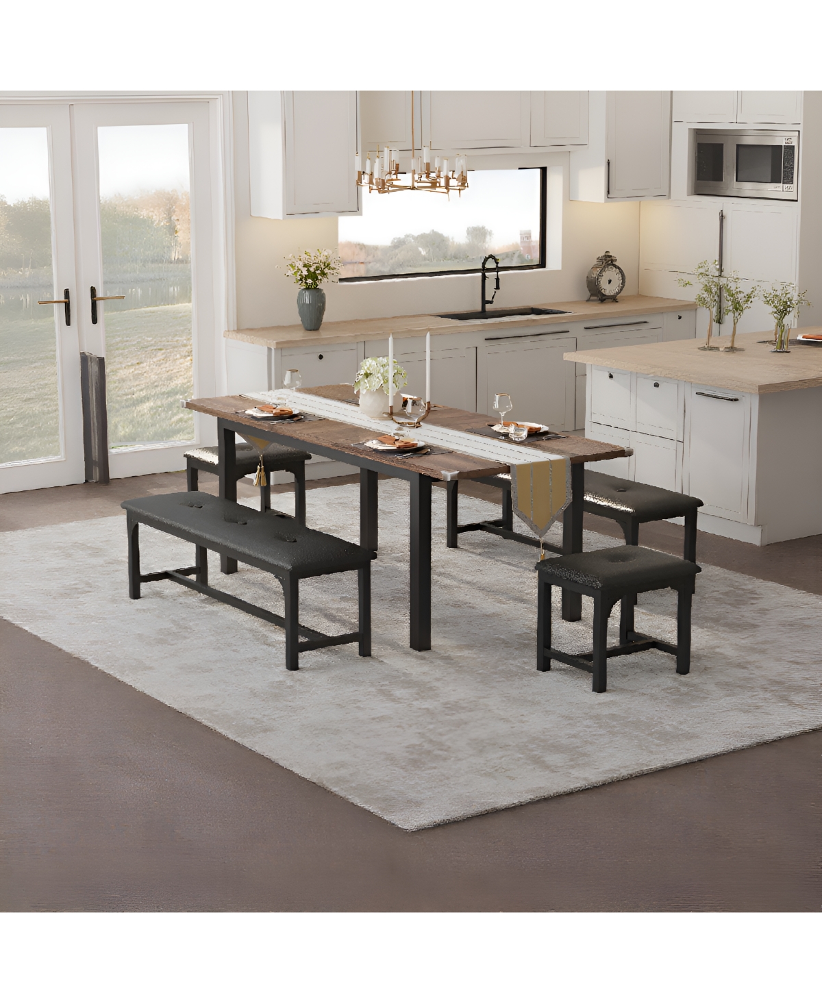 Click here for homfan Extendable Rectangular Dining Table  Water... prices