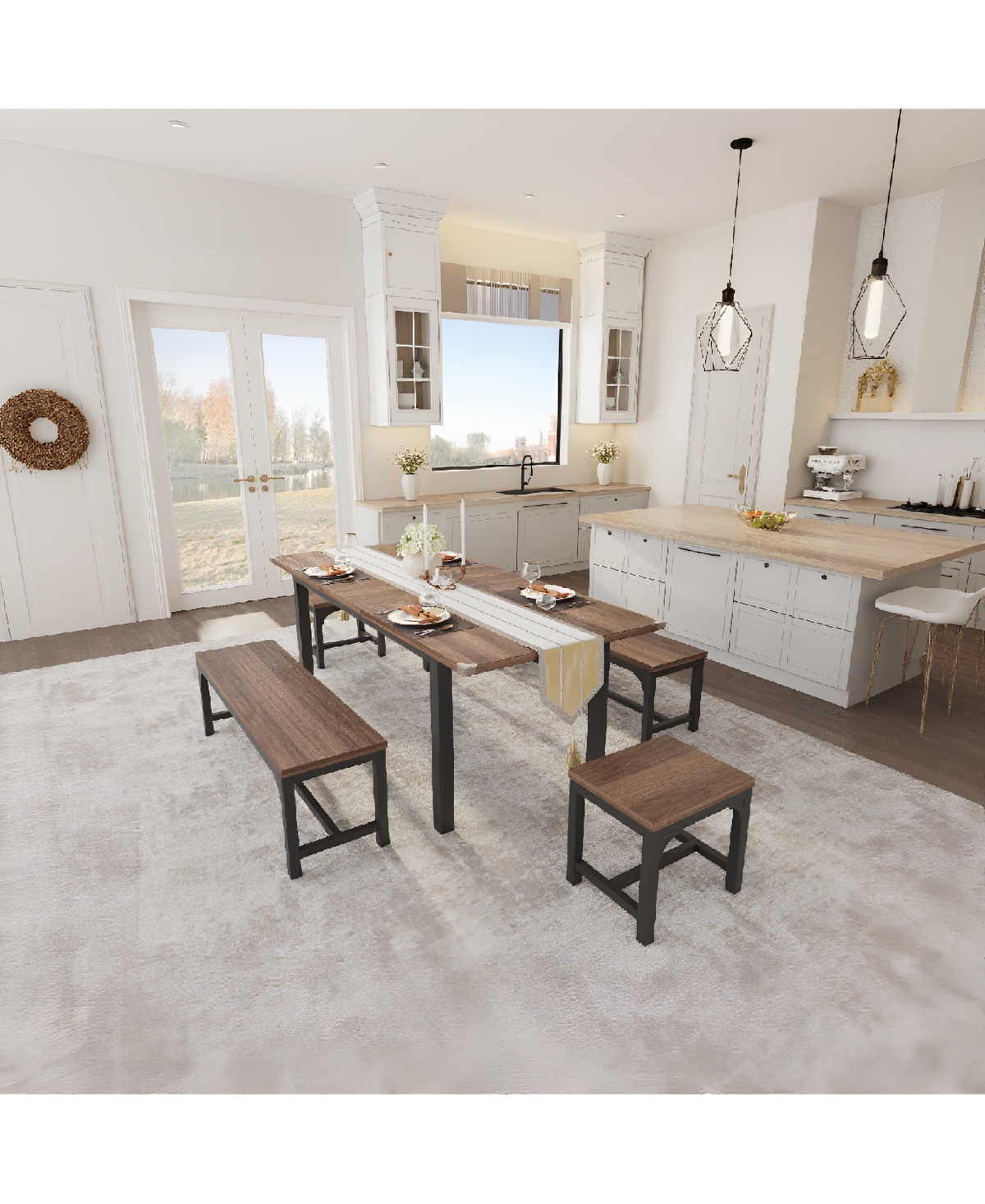 Click here for homfan Extendable Rectangular Dining Table  Water... prices