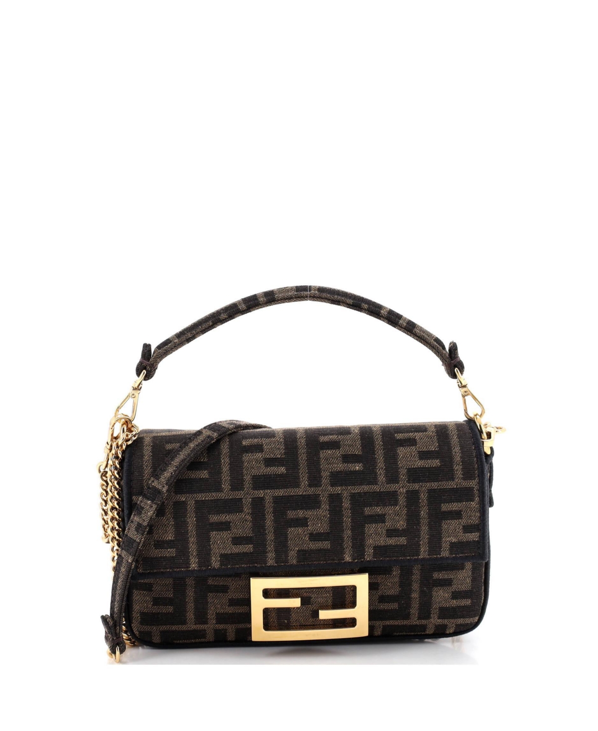 Click here for Pre-Owned Fendi Mini Baguette Nm Bag Zucca Canvas... prices