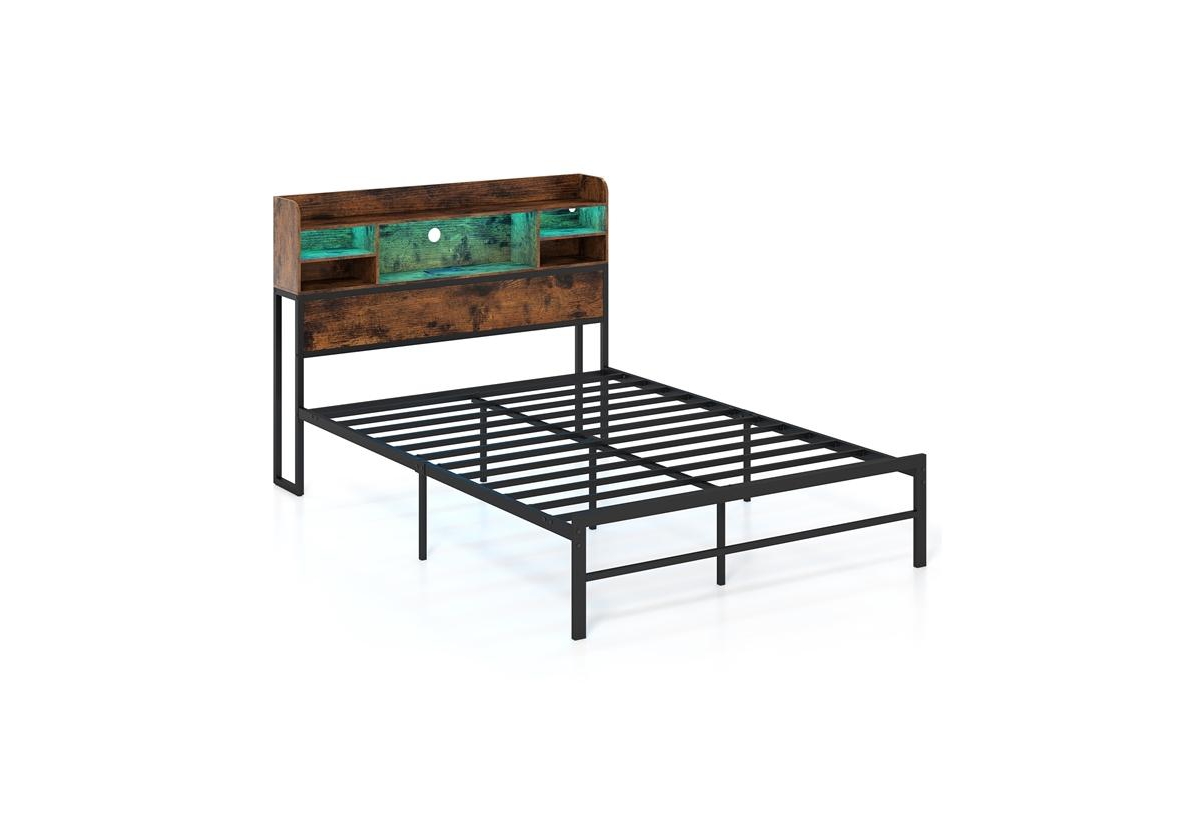 Click here for Gymax Full Size Bed Frame With Led Lights and Char... prices