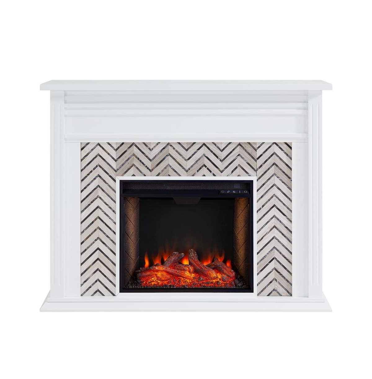 Click here for Augusta Home Hebbington Tiled Fireplace - White/re... prices