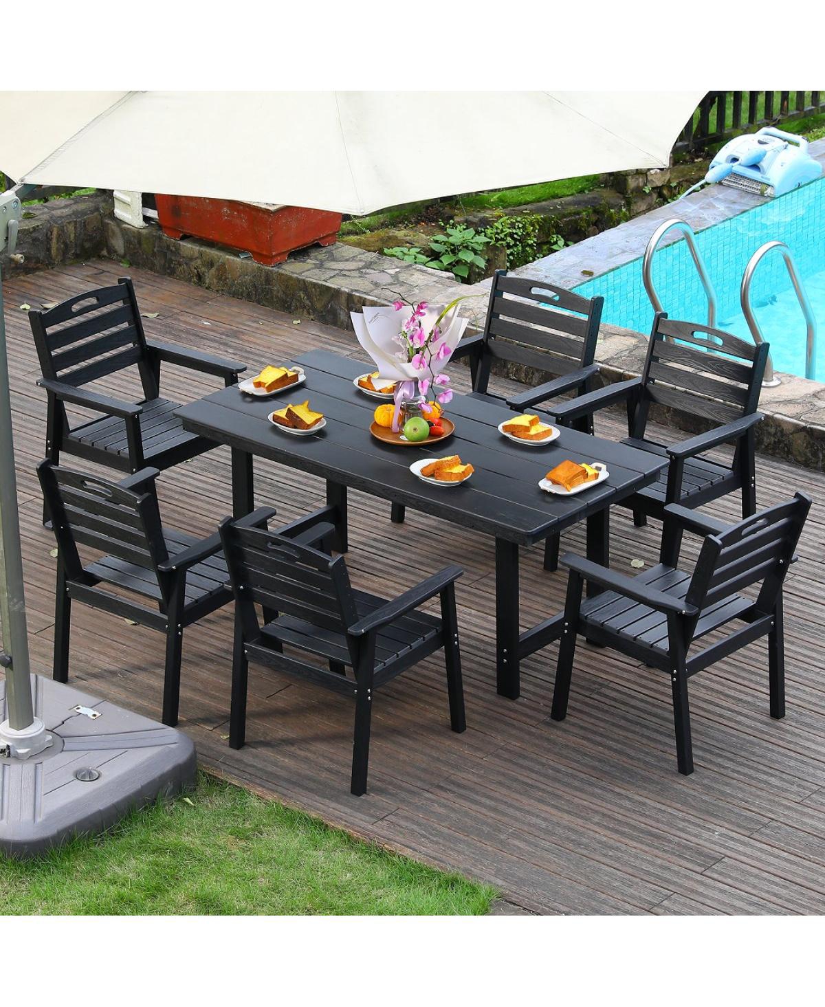 Click here for Asagikoiai 7-Piece All-Weather Hdpe Outdoor Dining... prices