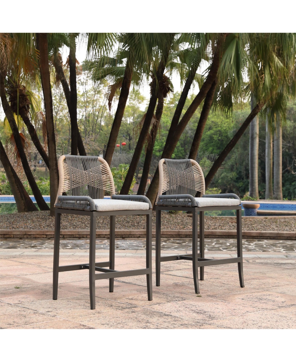 Click here for Clihome Pieces Wicker and Aluminum Modern Barstool... prices