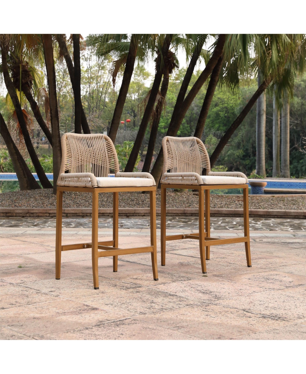 Click here for Clihome Pieces Wicker and Aluminum Modern Barstool... prices