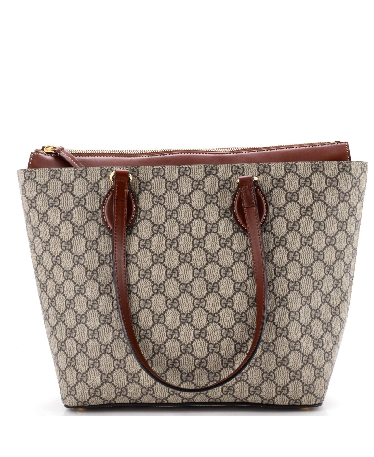 Click here for Pre-Owned Gucci Medium Linea A Zip Tote Gg Coated... prices