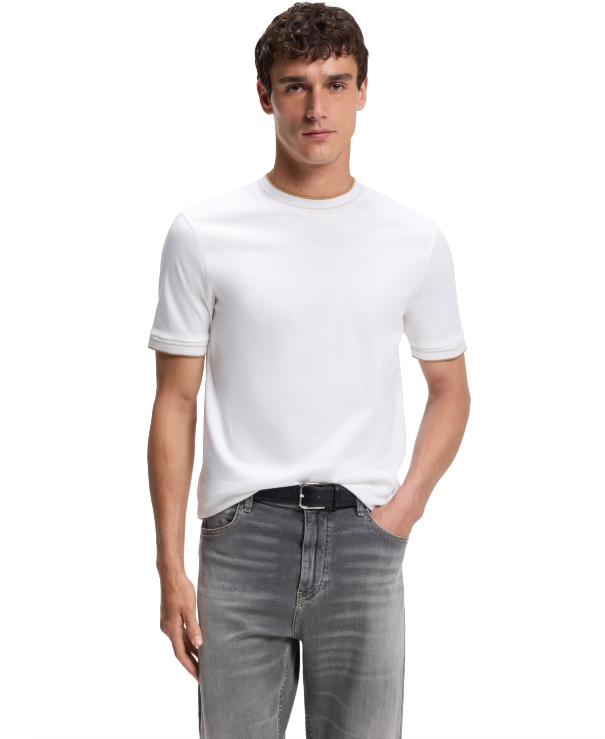 Click here for Boss by Hugo Boss Mens Slim-Fit Cotton Crew Neck T... prices