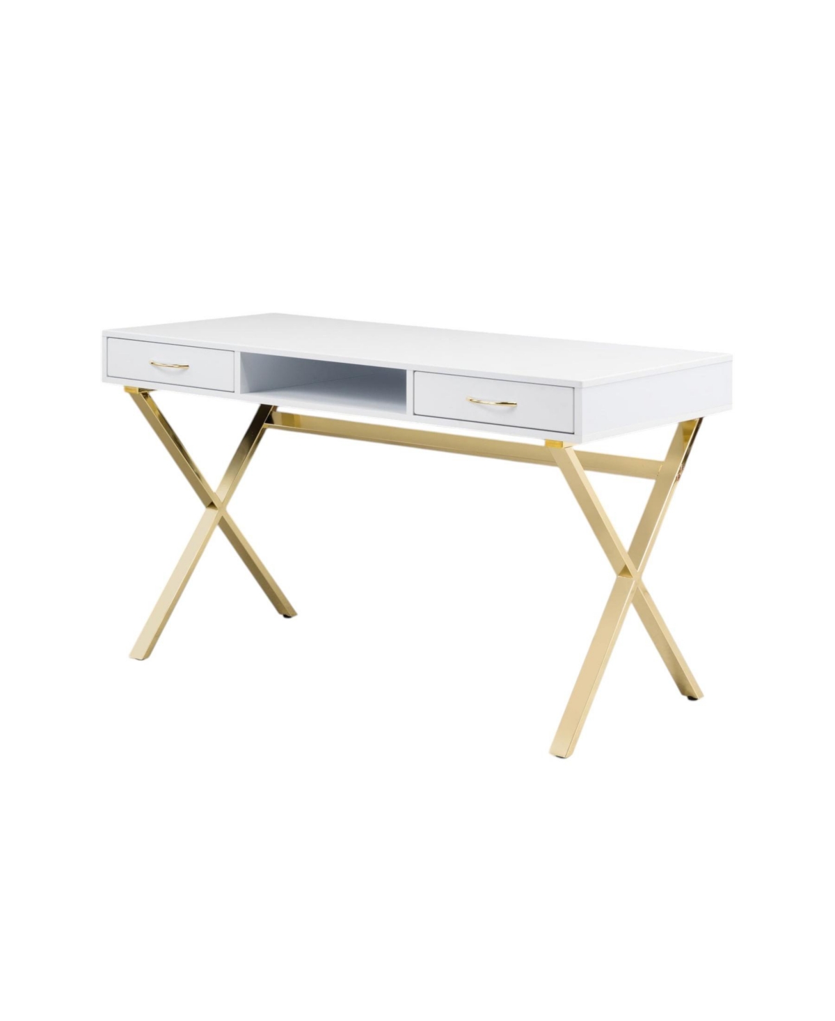 Click here for HomeRoots 47 White and Gold Wood and Metal Compute... prices