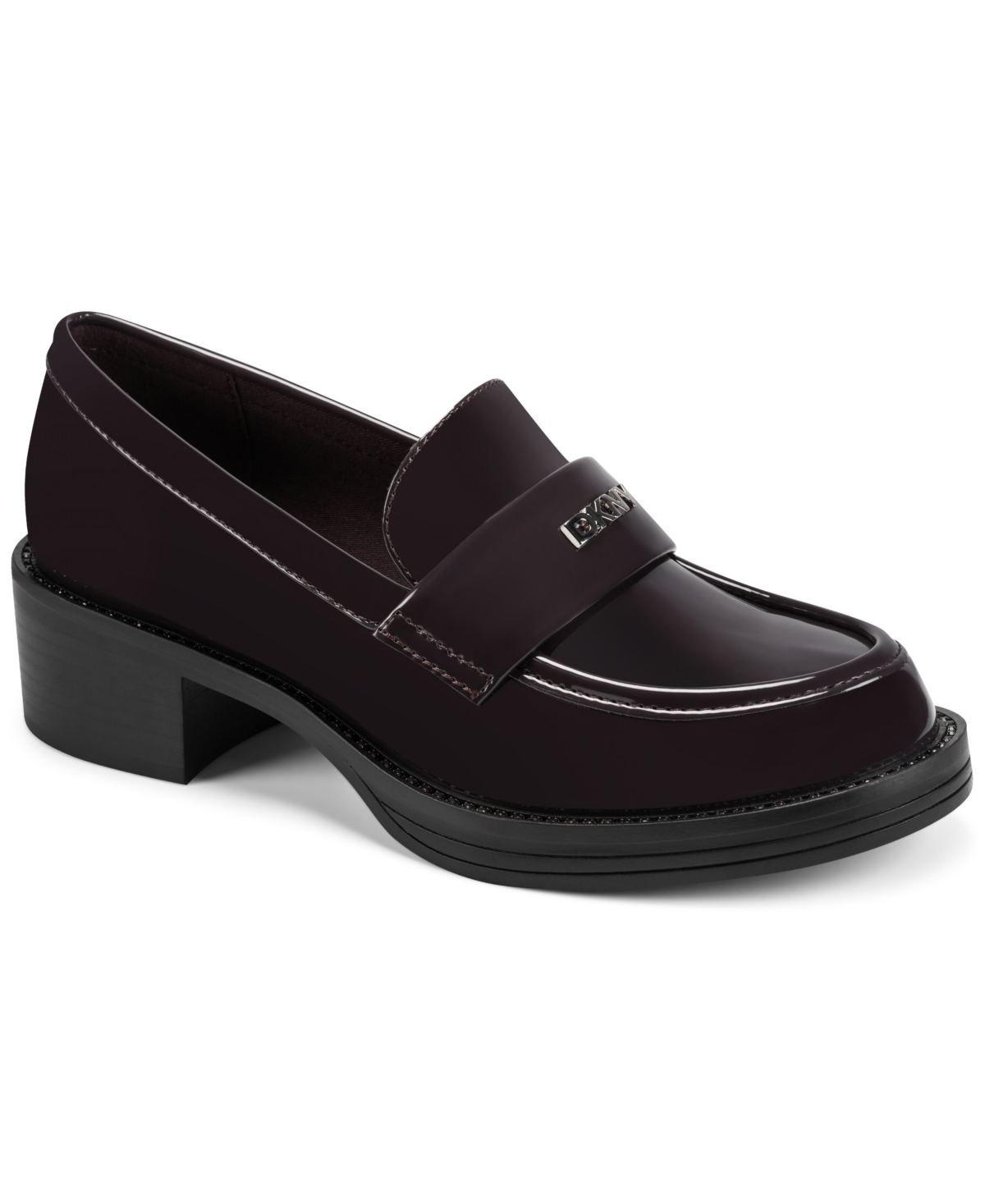 Click here for Dkny Civelli Heeled Round Toe Slip-on Loafers - Br... prices
