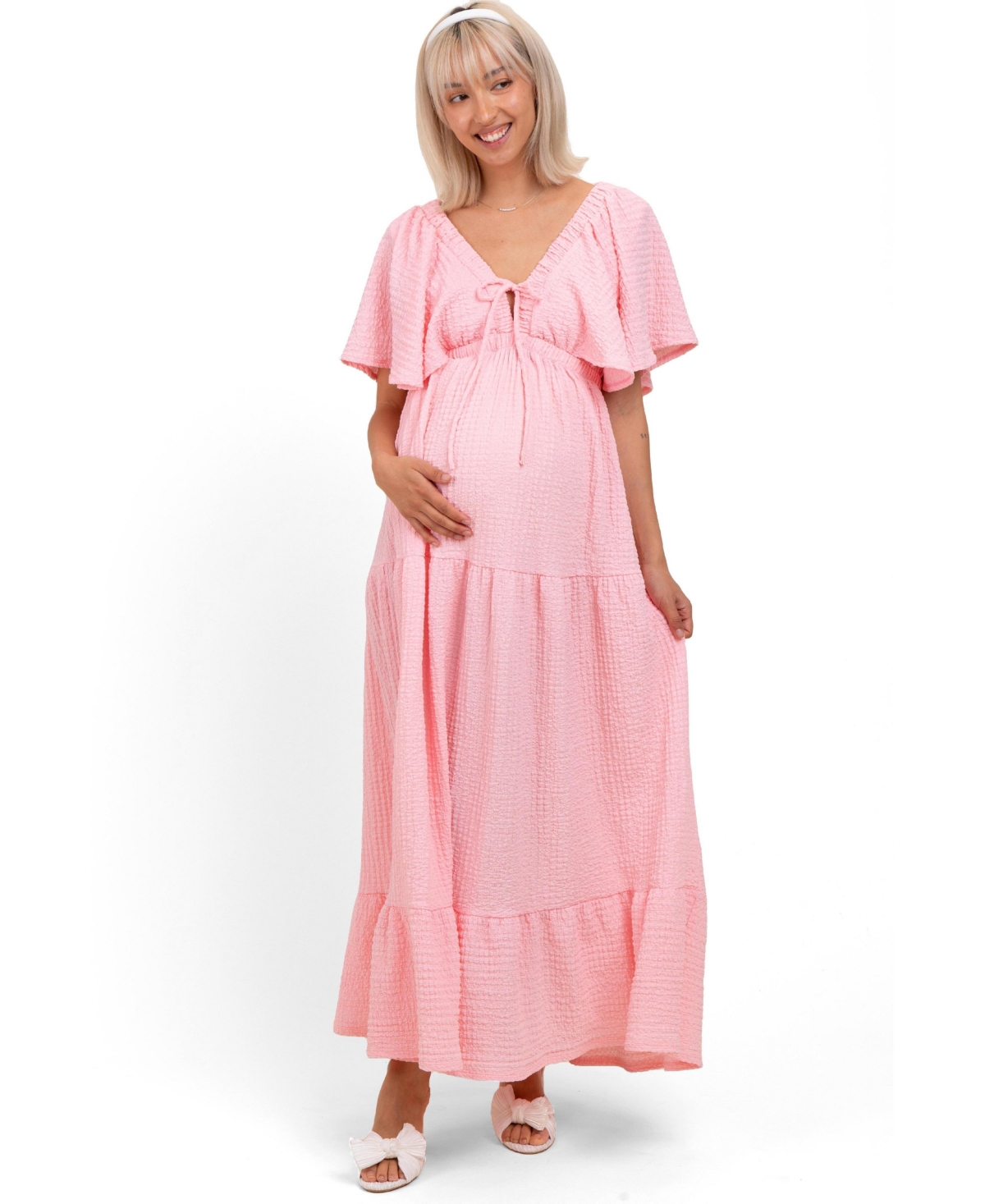 Click here for Pinkblush Light Blue Woven Textured Flutter Sleeve... prices