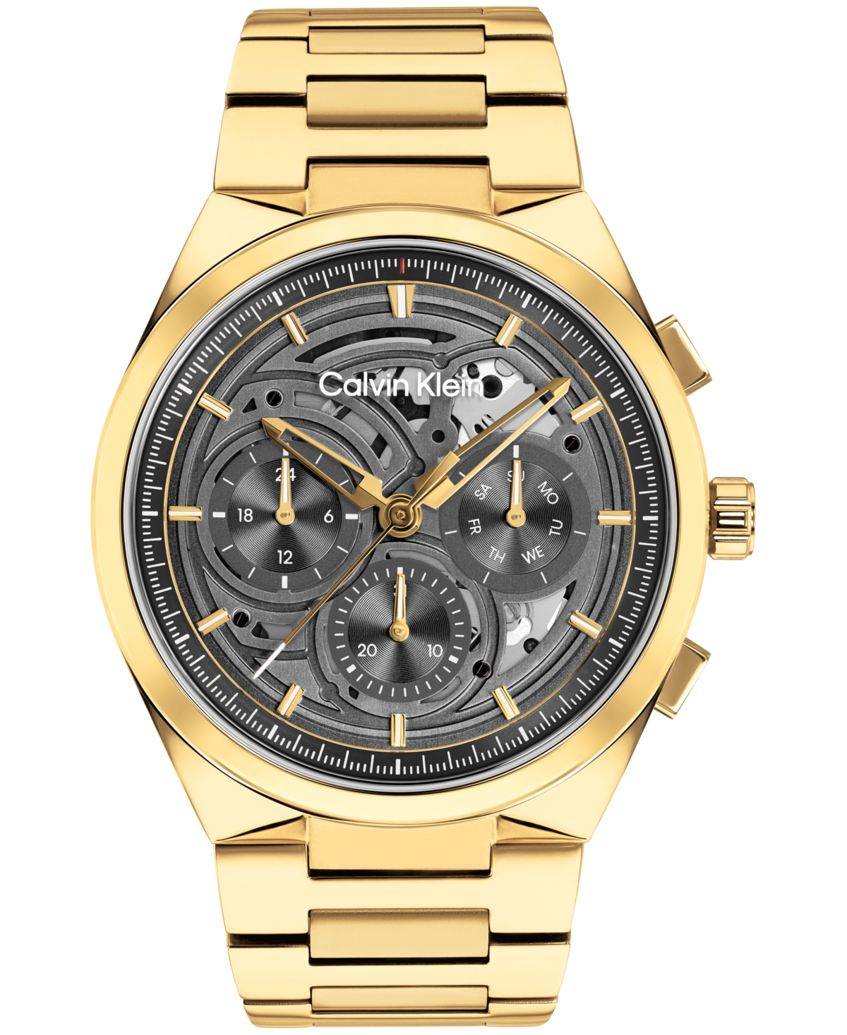 Click here for Calvin Klein Mens Distinguish Skeleton Gold-Tone S... prices
