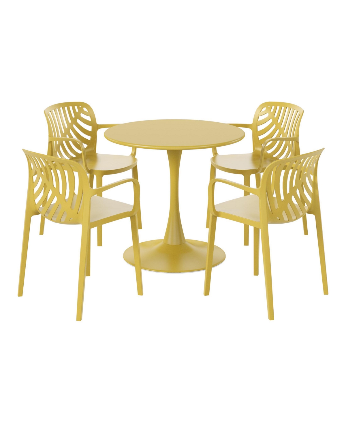 Click here for 5-Piece Outdoor Indoor Metal Patio Dining Table Se... prices