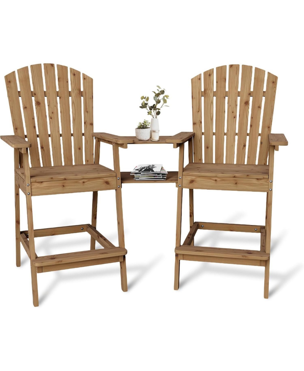 Click here for gaomon Outdoor Adirondack Barstools with Connectin... prices