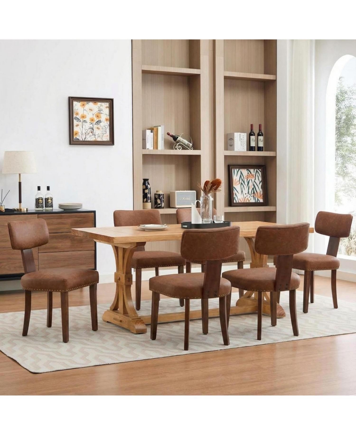 Click here for gaomon Set Of 6 Modern Leather Upholstered Dining... prices
