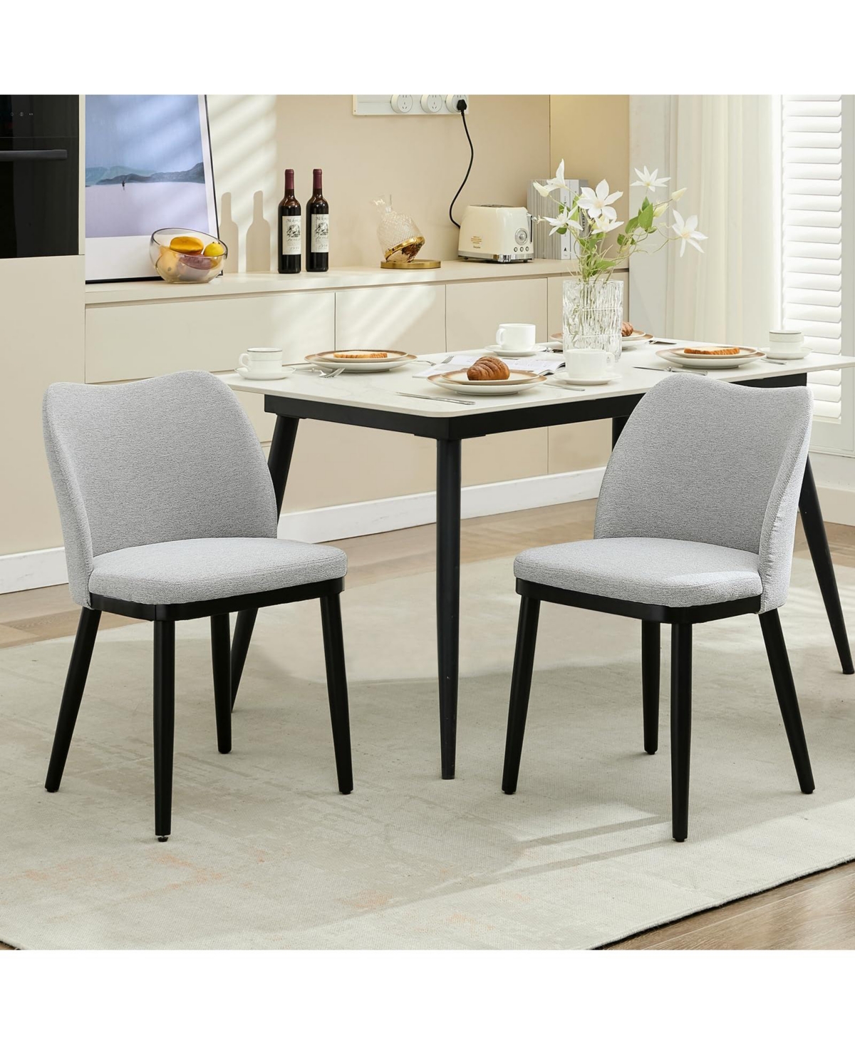Click here for gaomon Set of 2 Upholstered Fabric Dining Side Cha... prices