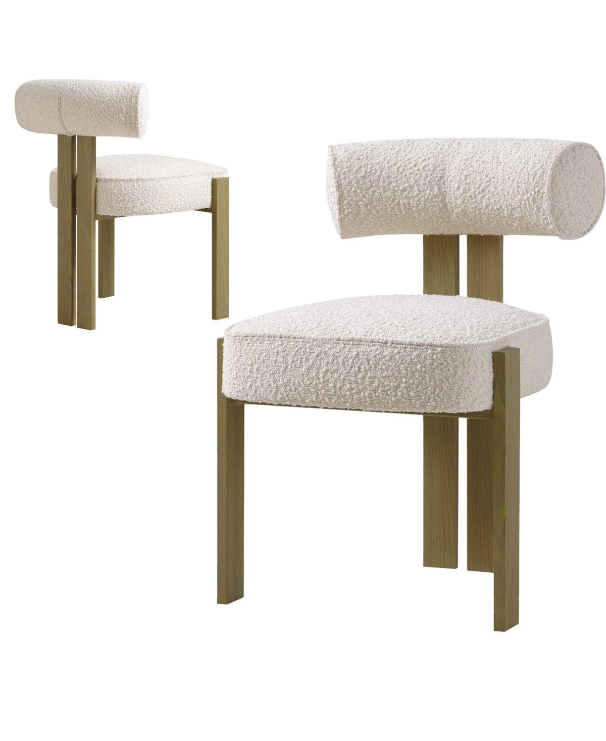 Click here for gaomon Set of 2 Modern Plush Boucle Upholstered Di... prices