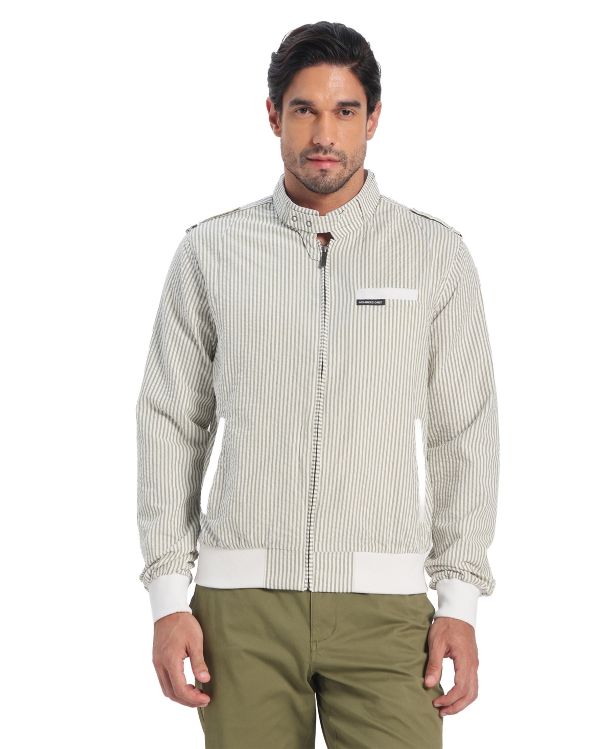 Click here for Members Only Mens Seersucker Iconic Racer Jacket -... prices