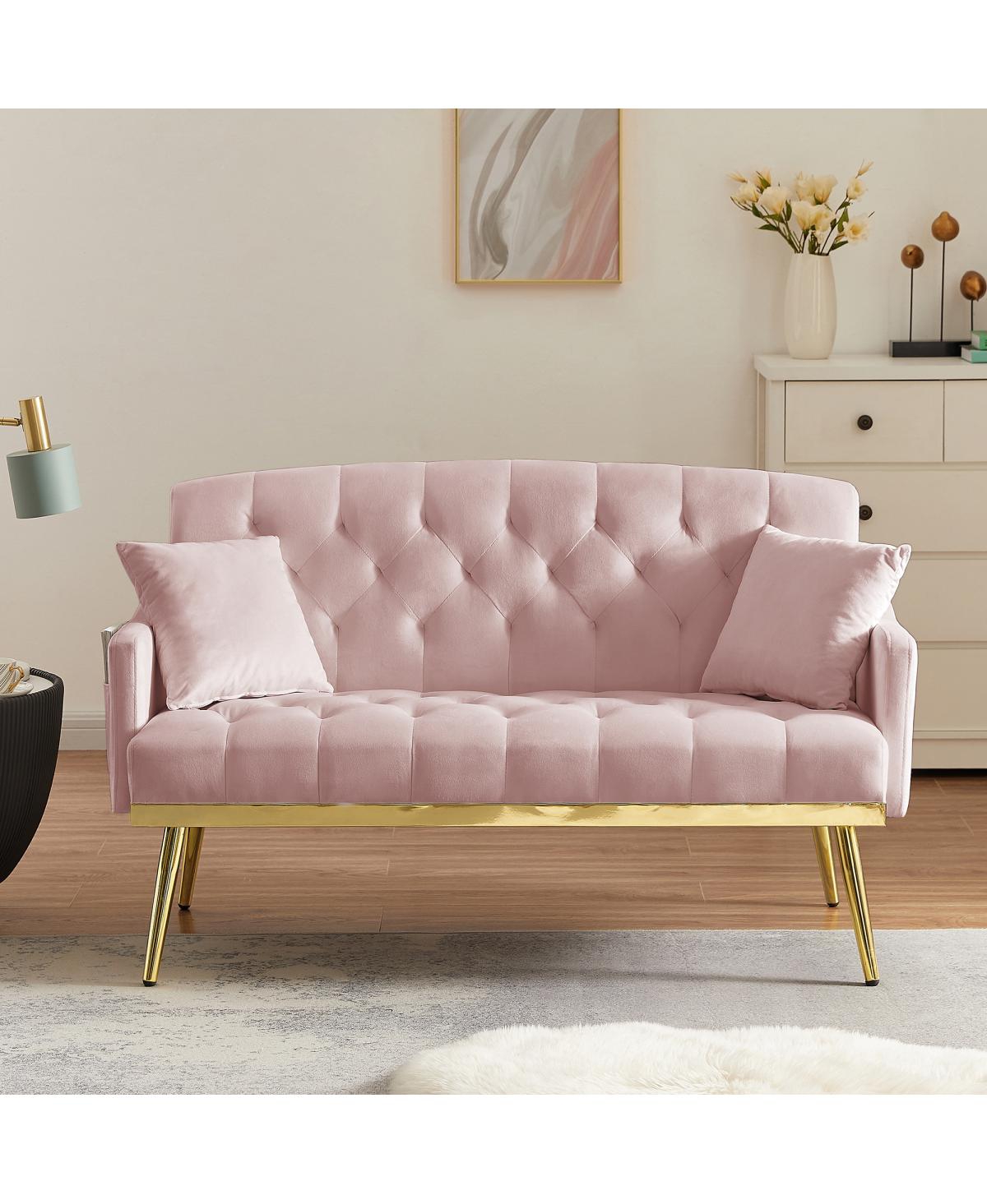 Click here for Streamdale Furniture Tufted Velvet Sofa with Metal... prices