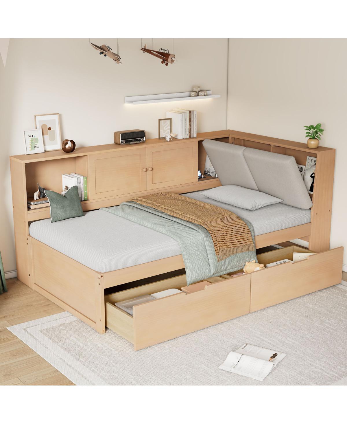 Click here for Streamdale Furniture Wooden L-Shaped Twin Daybed w... prices