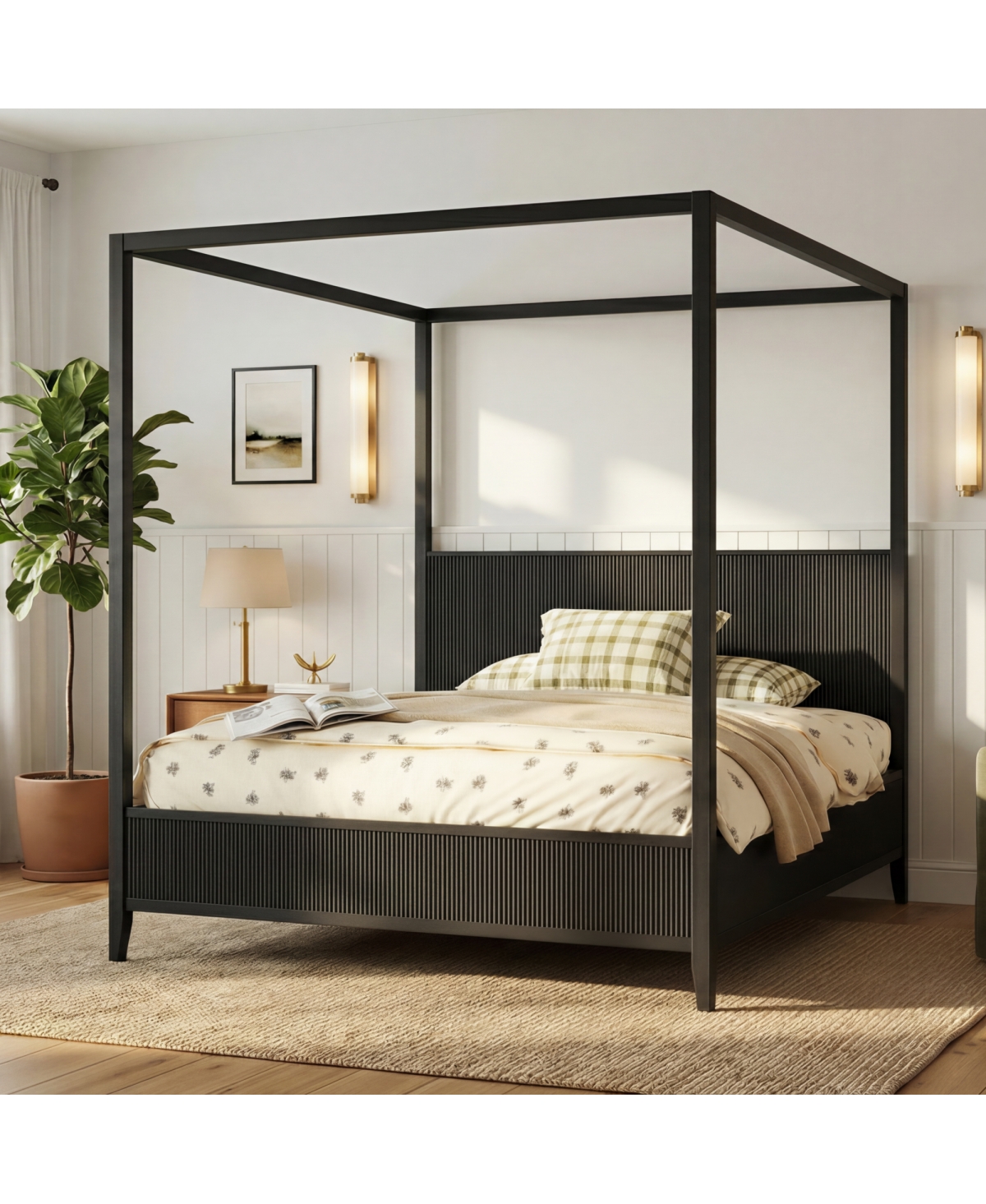 Click here for Streamdale Furniture Wooden Canopy Platform Bed wi... prices