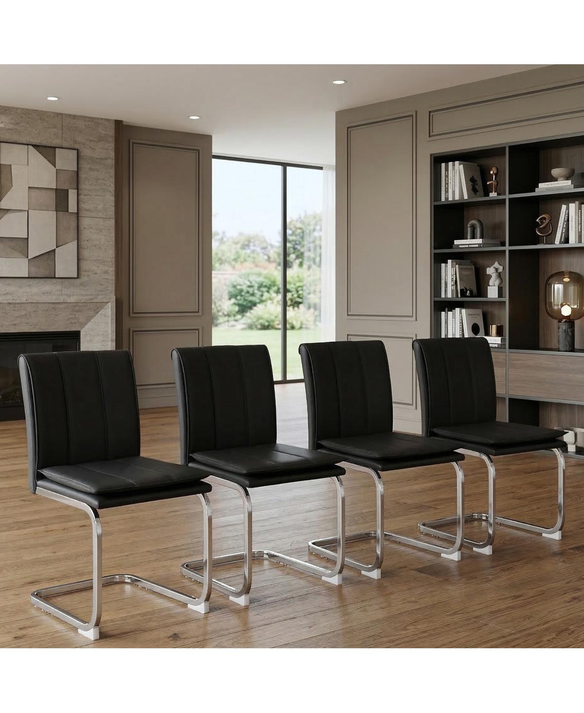 Click here for Streamdale Furniture Set of 4 Modern Pu Leather Di... prices