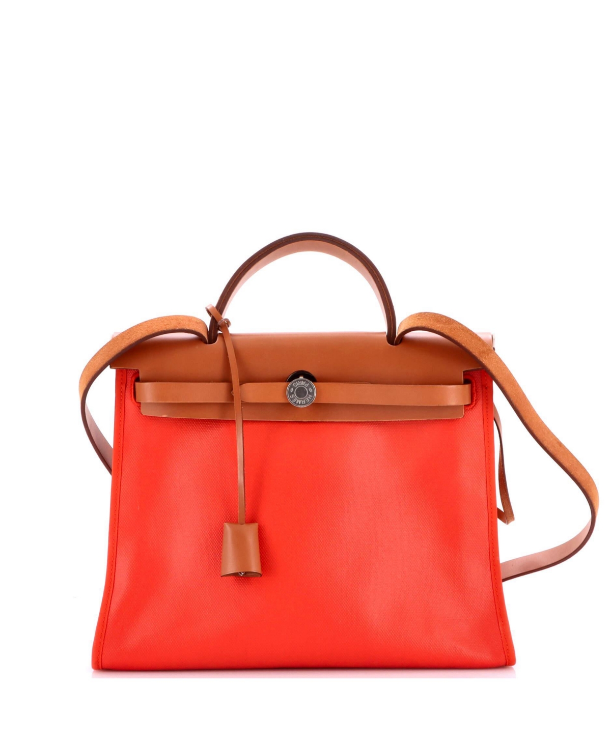 Click here for Pre-Owned HERMES 31 Herbag Zip Berline Vache Canva... prices
