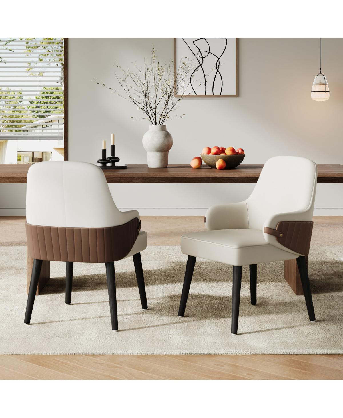Click here for Streamdale Furniture Two-Tone Fabric Dining Armcha... prices