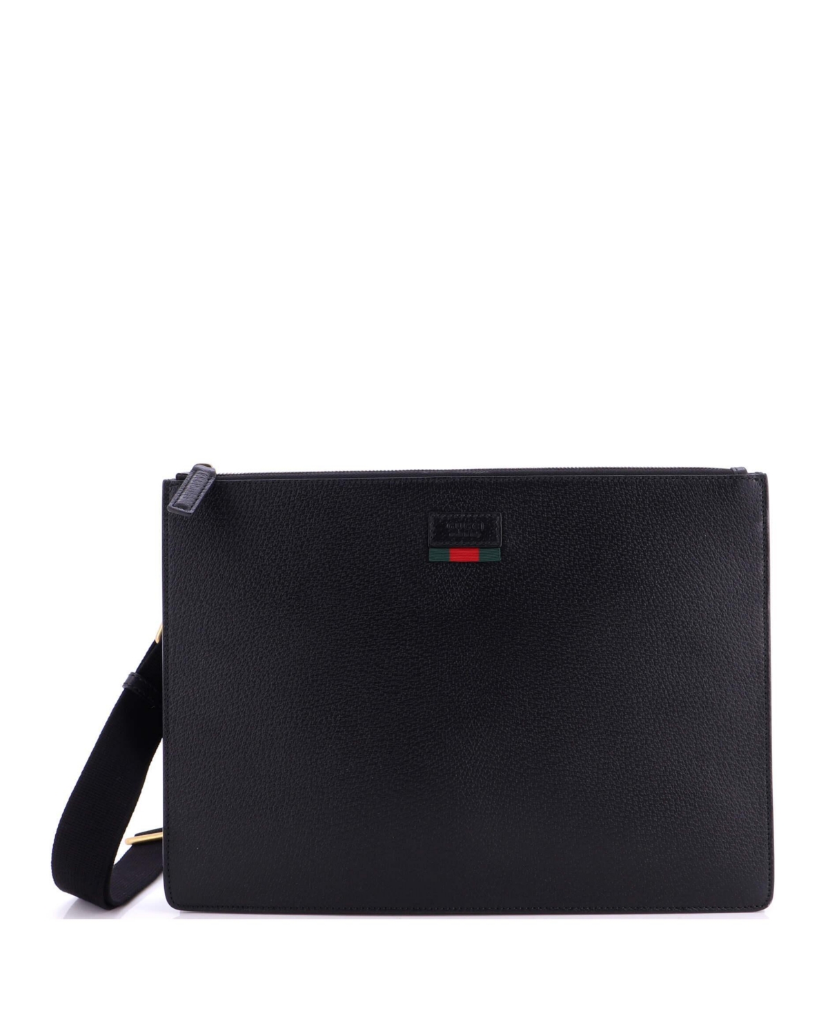 Click here for Pre-Owned Gucci Large Web Strap Front Zip Messenge... prices
