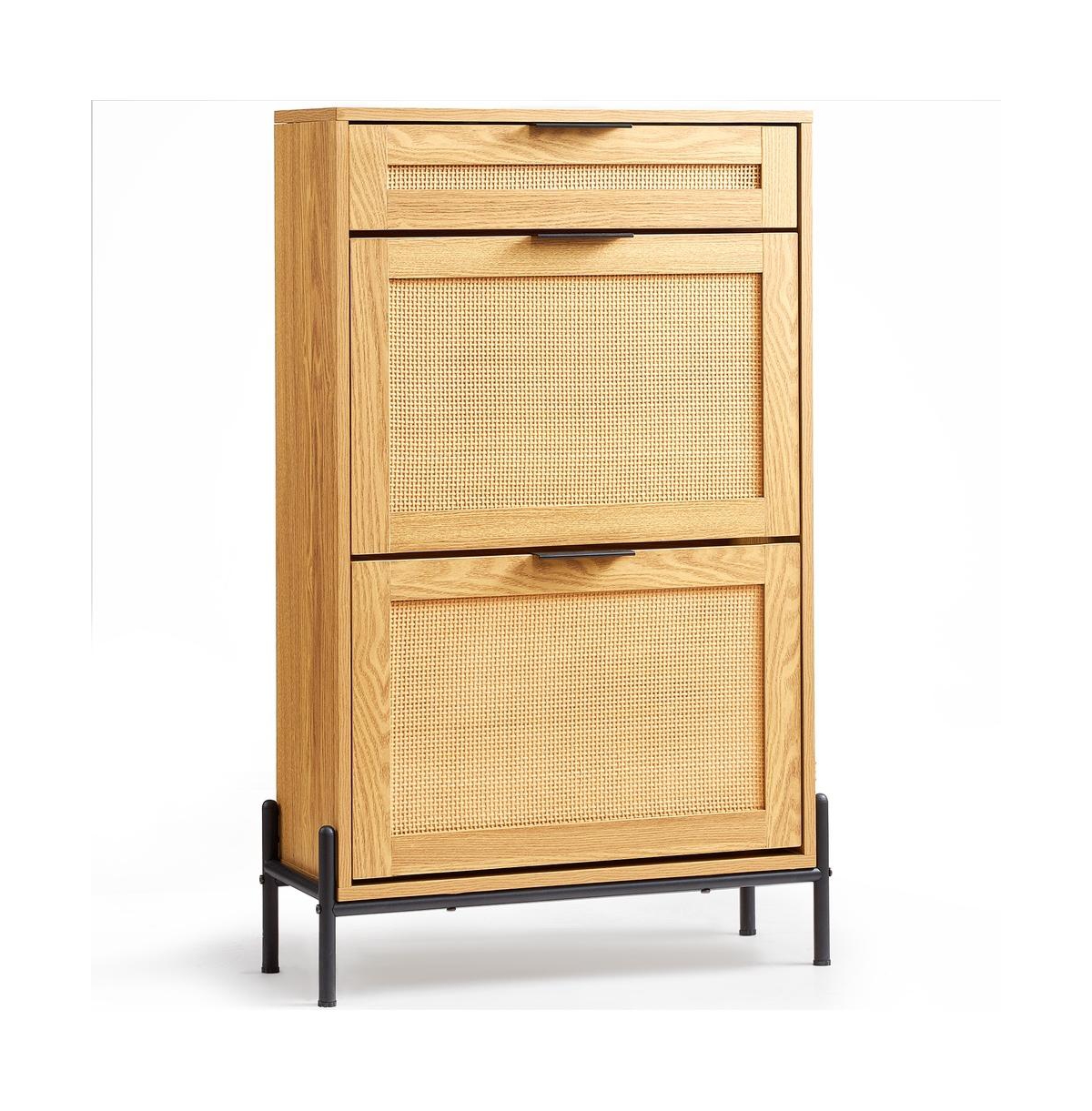 Click here for Sugift Narrow Rattan Shoe Cabinet with Flip Drawer... prices