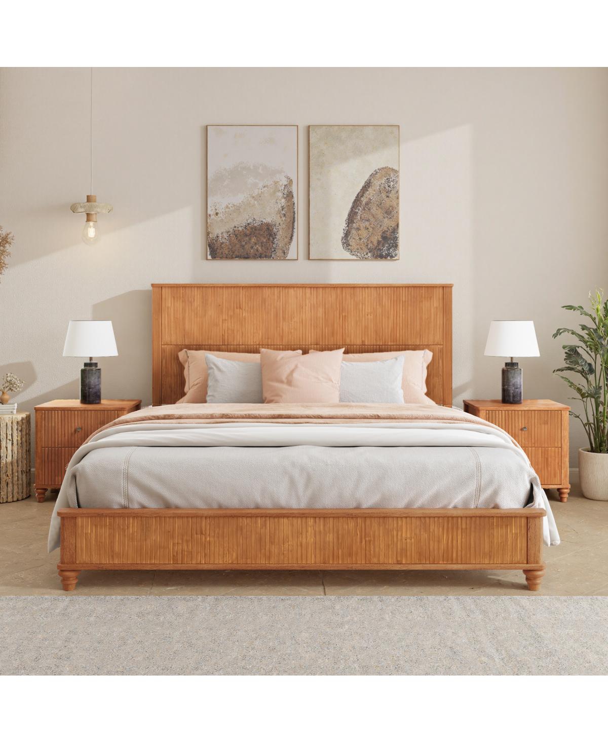 Click here for Streamdale Furniture Solid Wood King Platform Bed... prices
